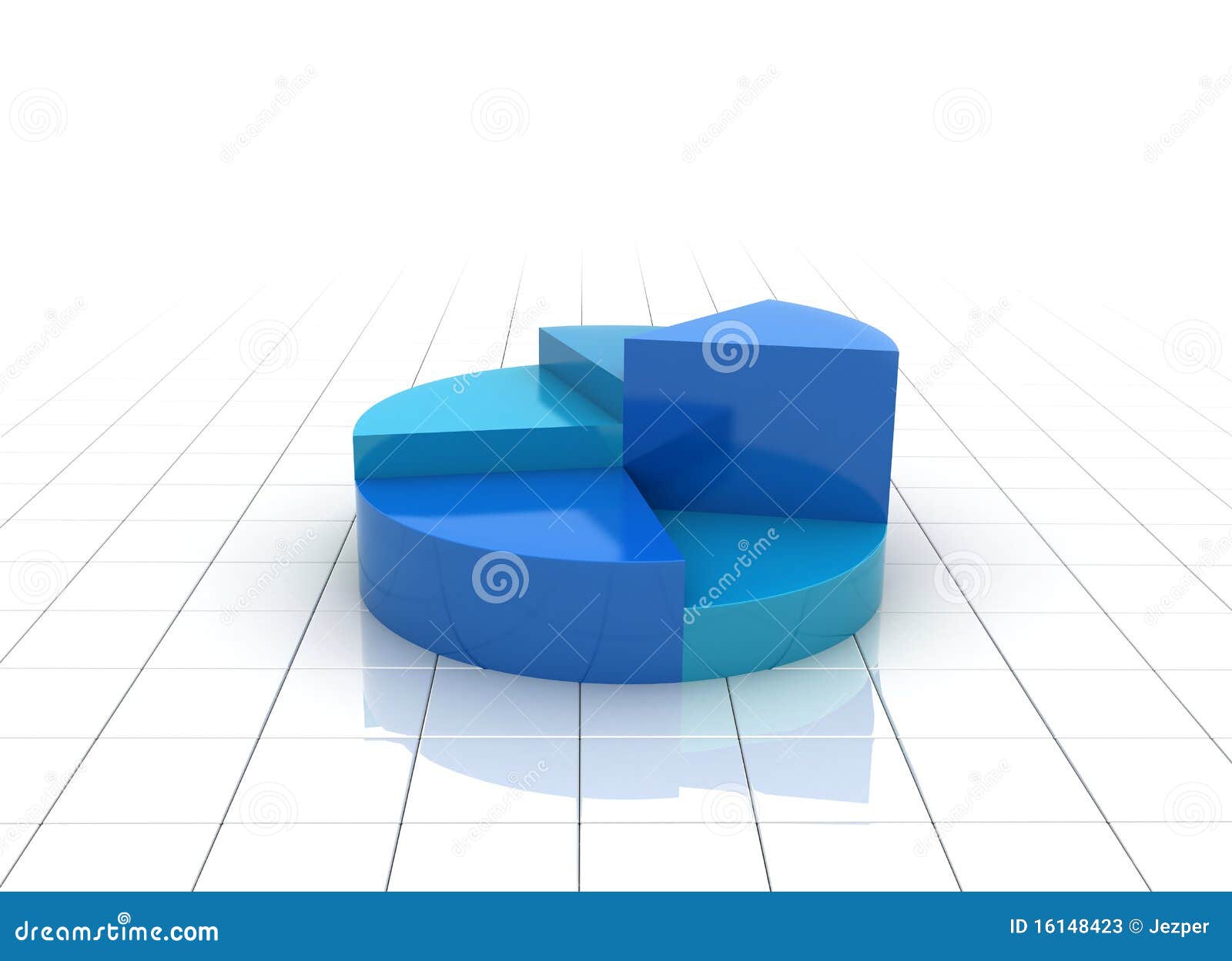 A Blue 3d Pie Chart Graph Illustration Stock Illustration ...