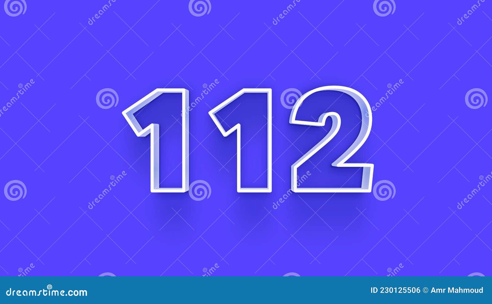 Blue 3d Symbol of 112 Number Icon on Blue Background Stock Illustration ...