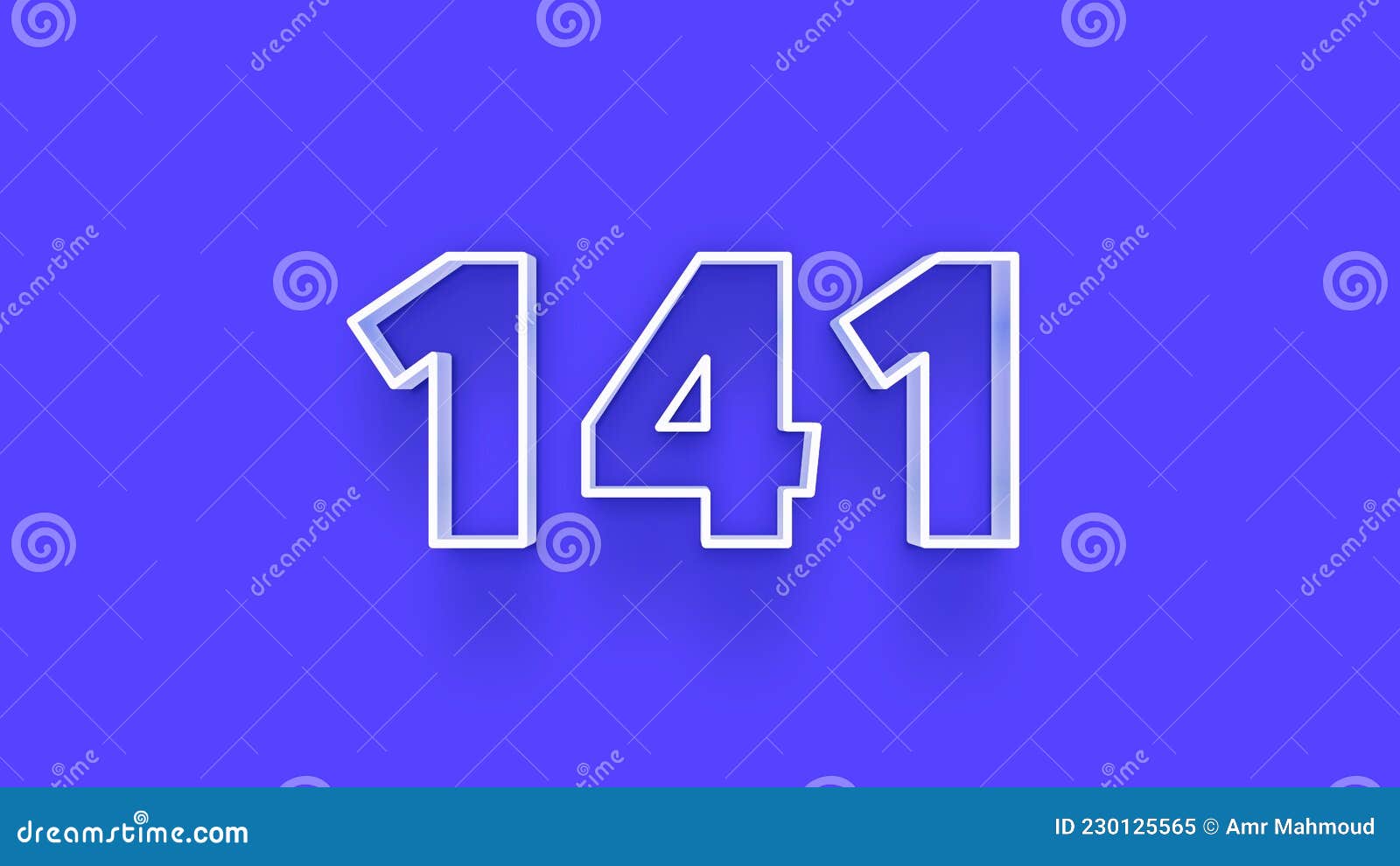 Blue 3d Symbol Of 141 Number Icon On Blue Background Royalty-Free Stock ...