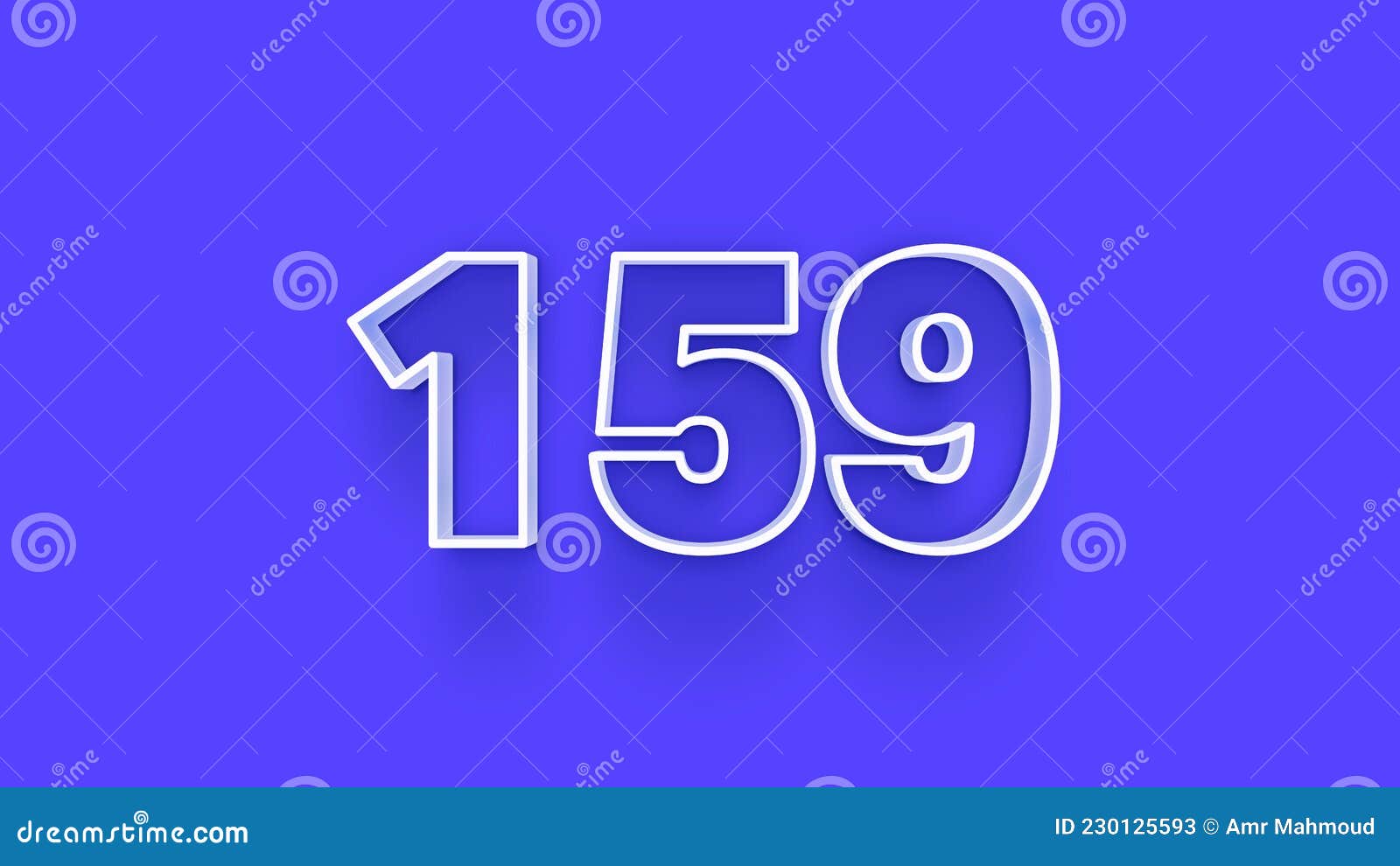 Blue 3d Symbol Of 159 Number Icon On Blue Background Royalty-Free Stock ...