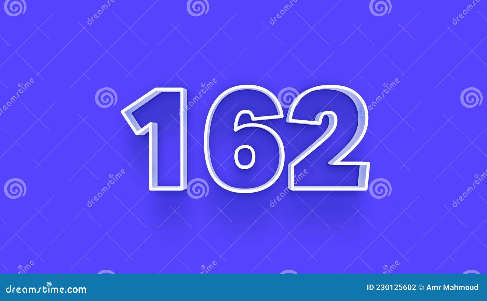 Blue 3d Symbol Of 162 Number Icon On Blue Background Stock Photo ...