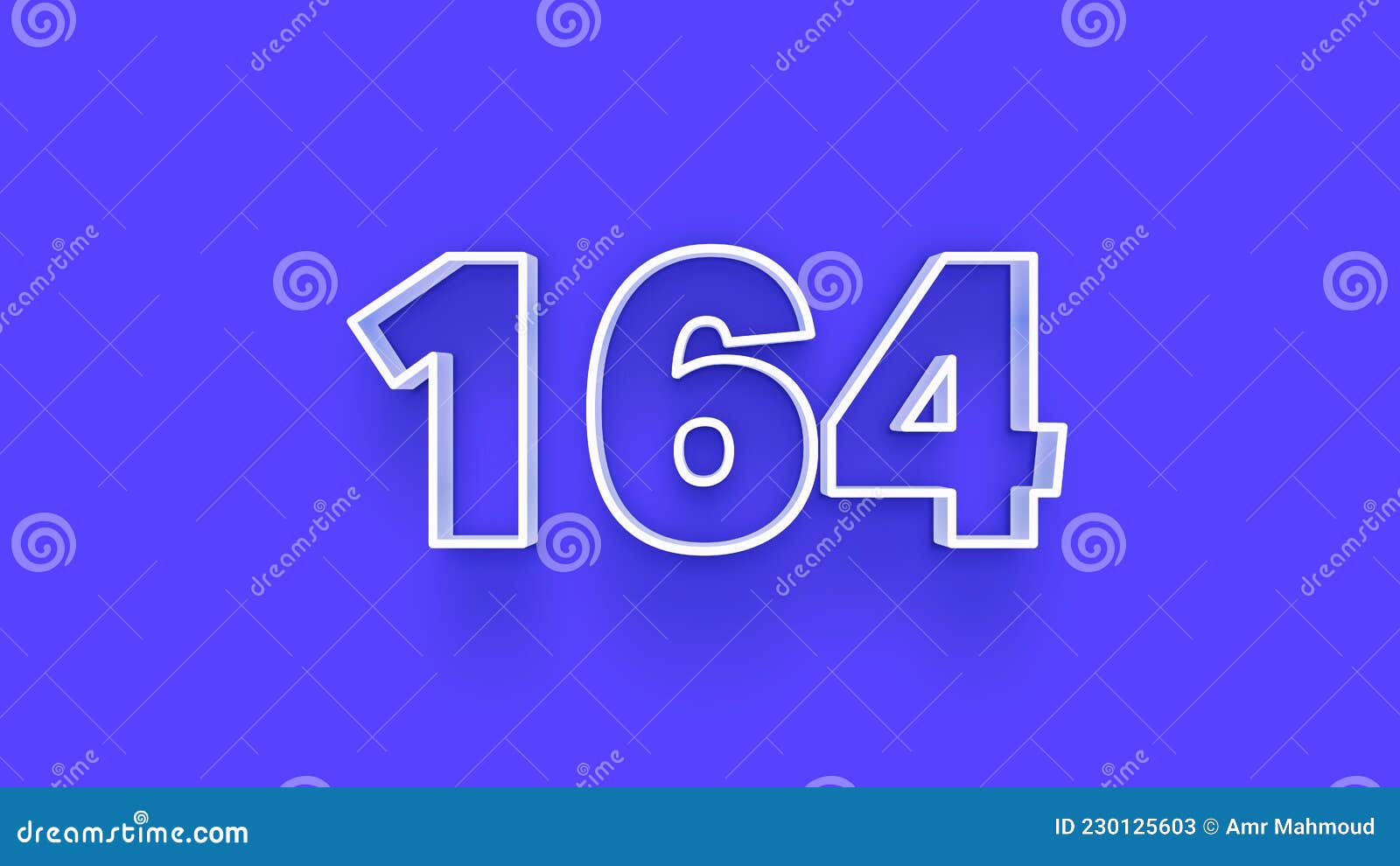 Blue 3d Symbol Of 164 Number Icon On Blue Background Stock Image ...