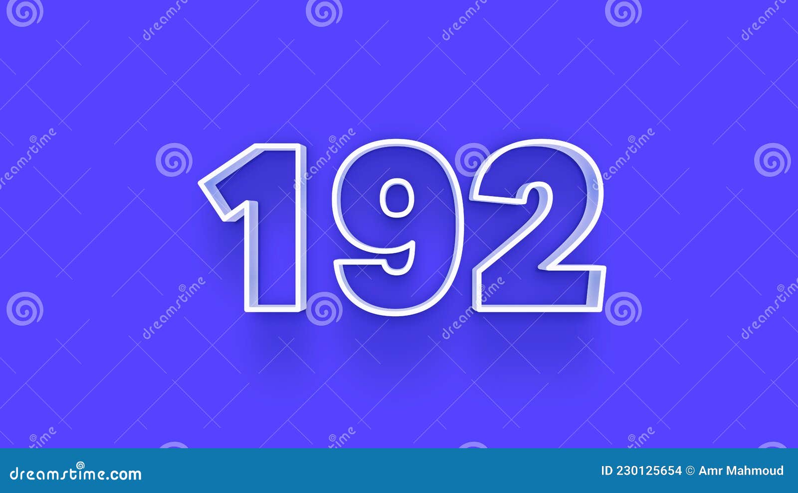 Blue 3d Symbol Of 192 Number Icon On Blue Background Royalty-Free Stock ...