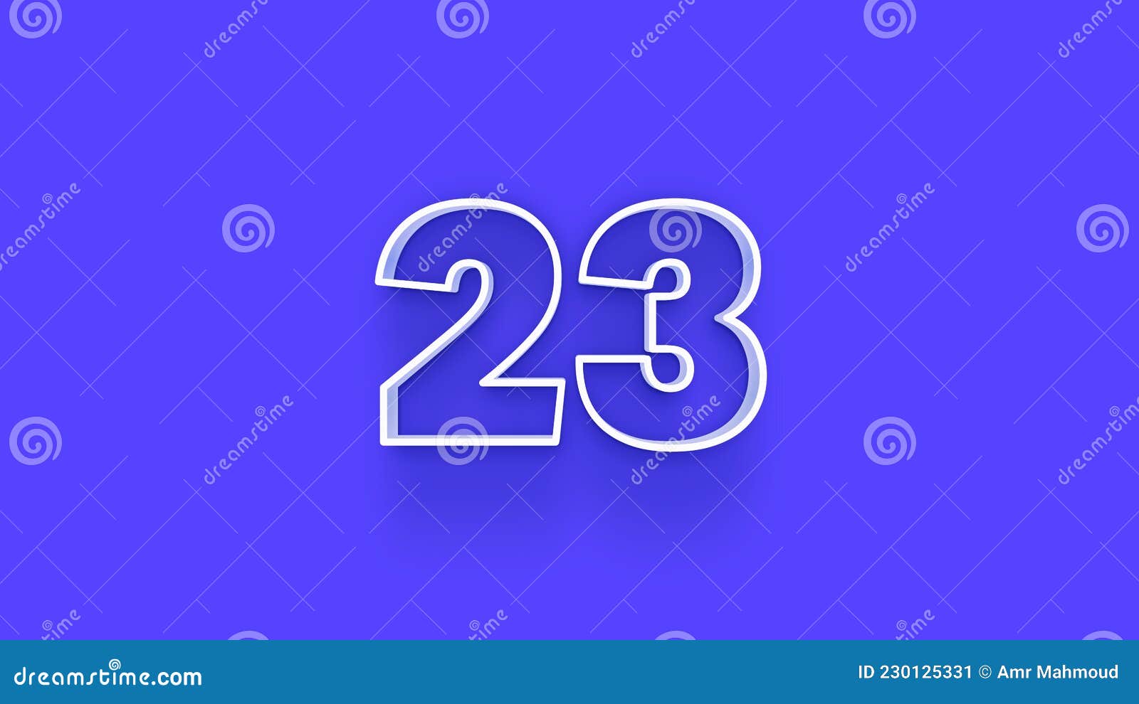 Blue 3d Symbol of 23 Number Icon on Blue Background Stock Illustration ...