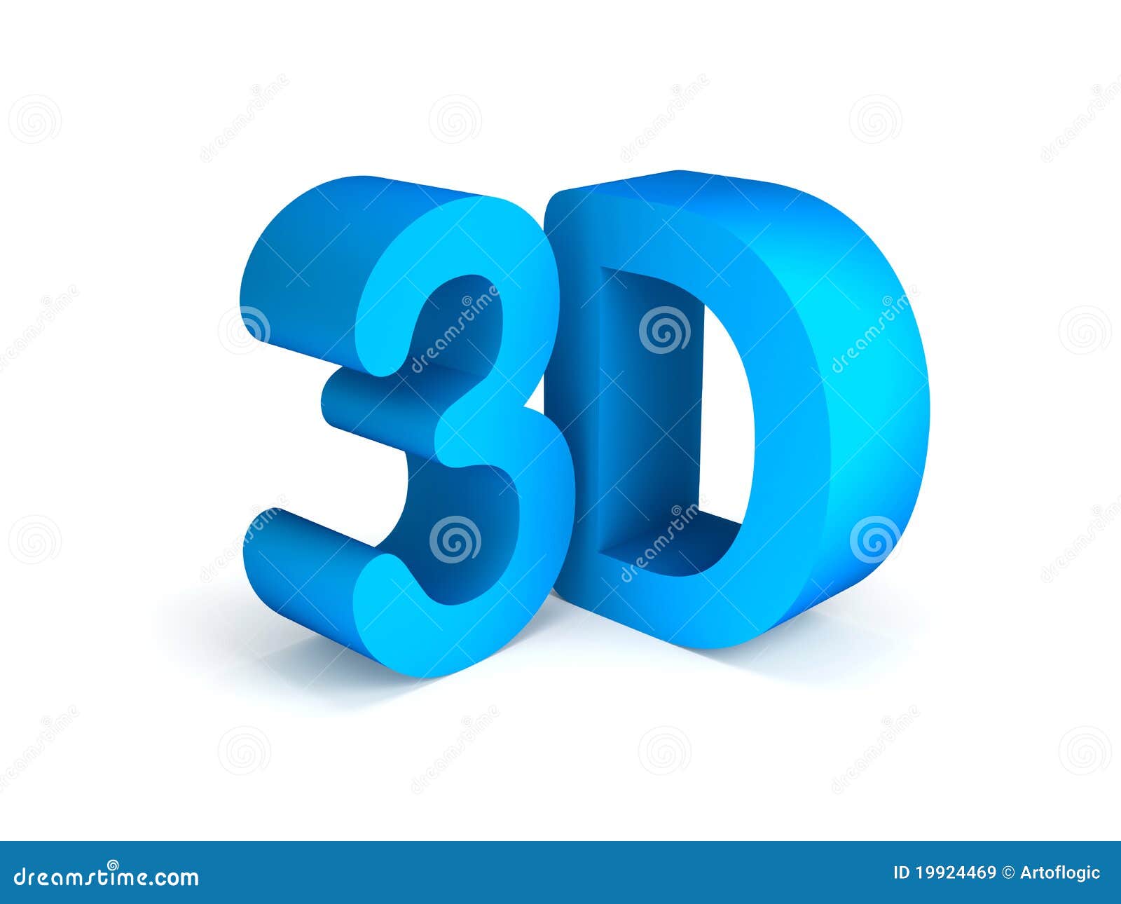 Blue 3D Text Isolated on White Background Stock Illustration ...