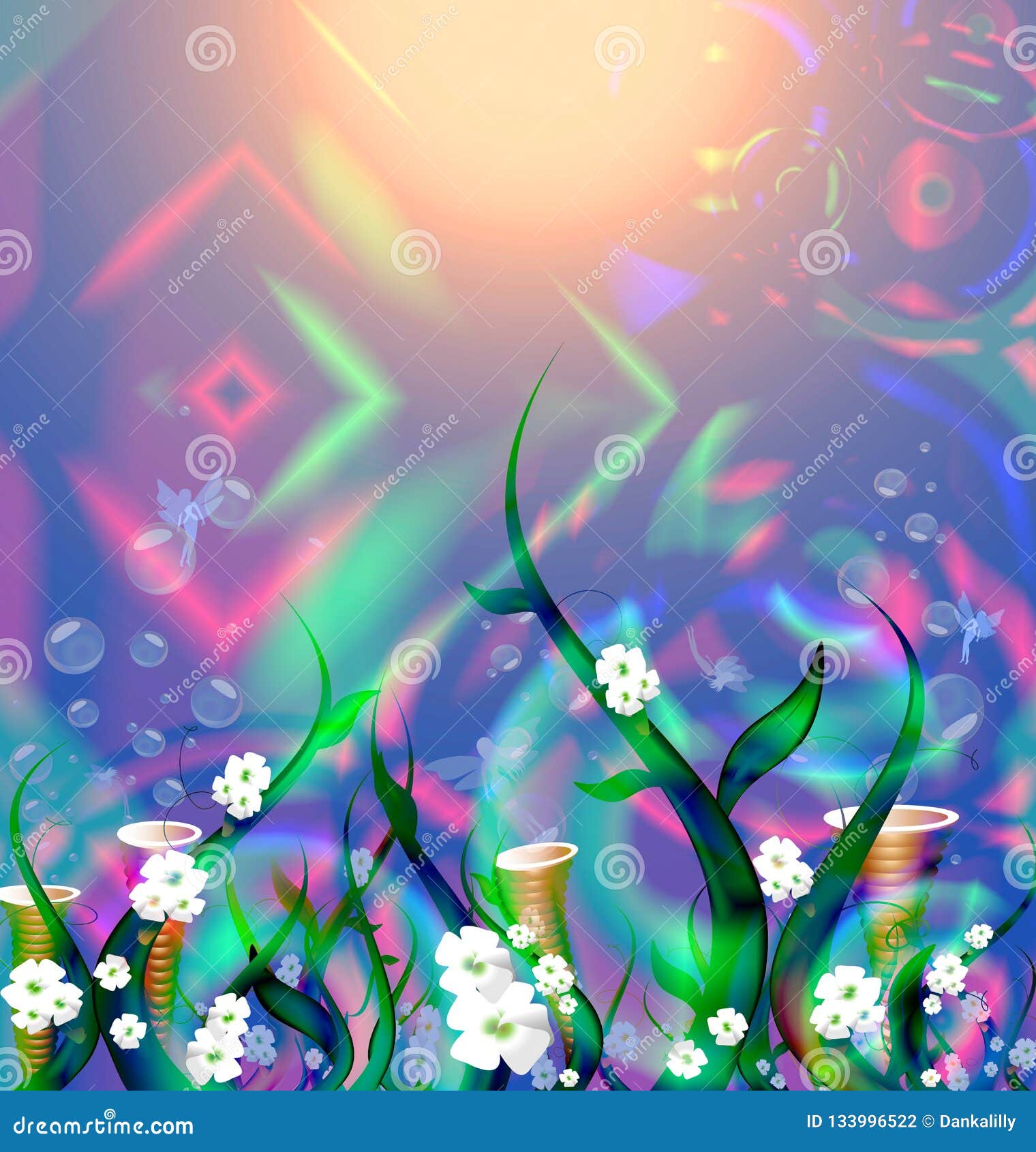 Blue Abctract Image of the Magic Field Stock Illustration ...