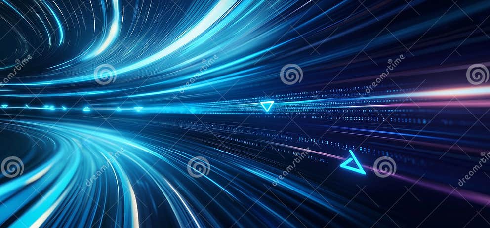 Blue Abstract Arrow Background with High-tech Feeling. Stock ...