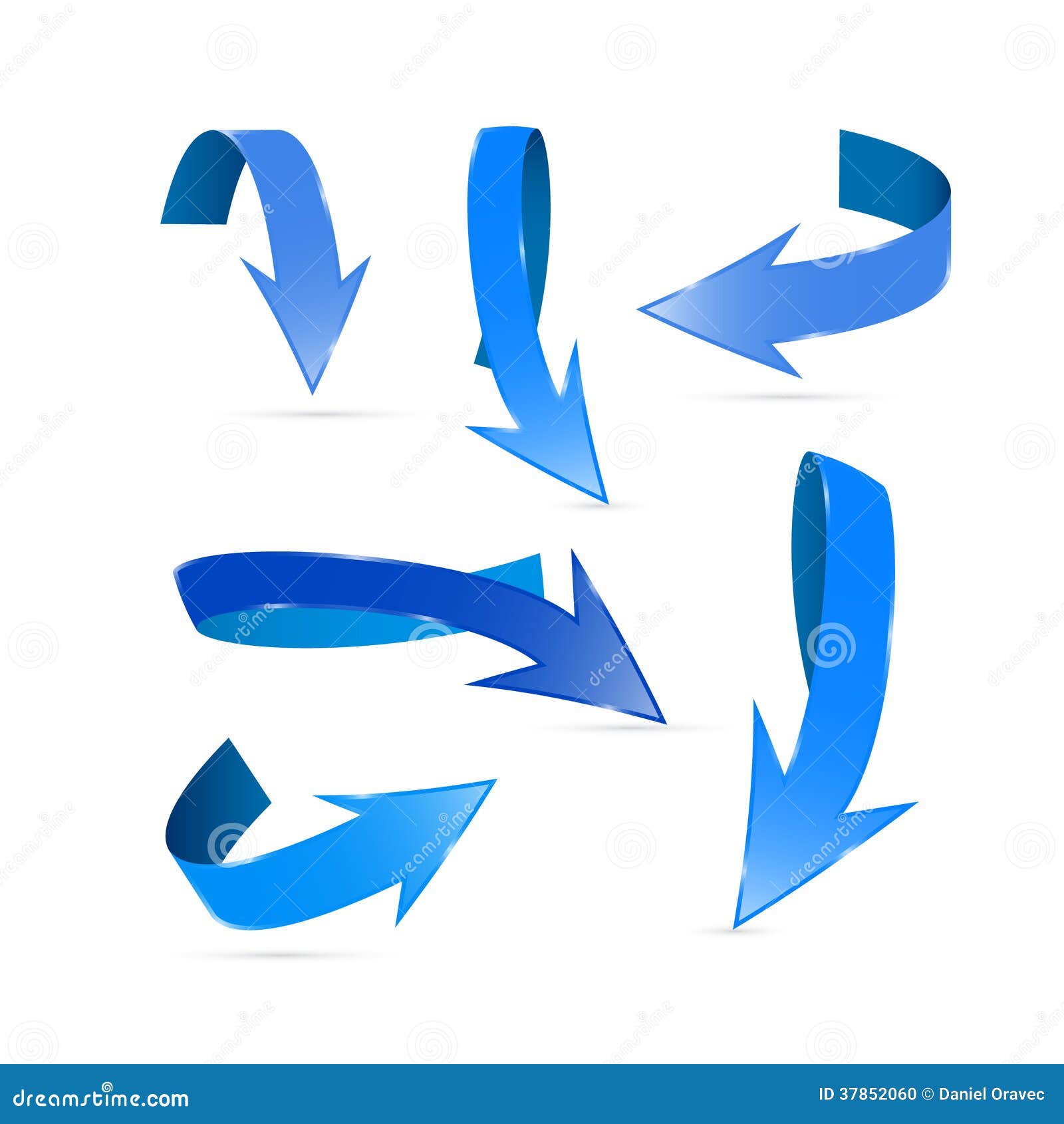 Blue Abstract Arrows Set stock vector. Illustration of marker - 37852060