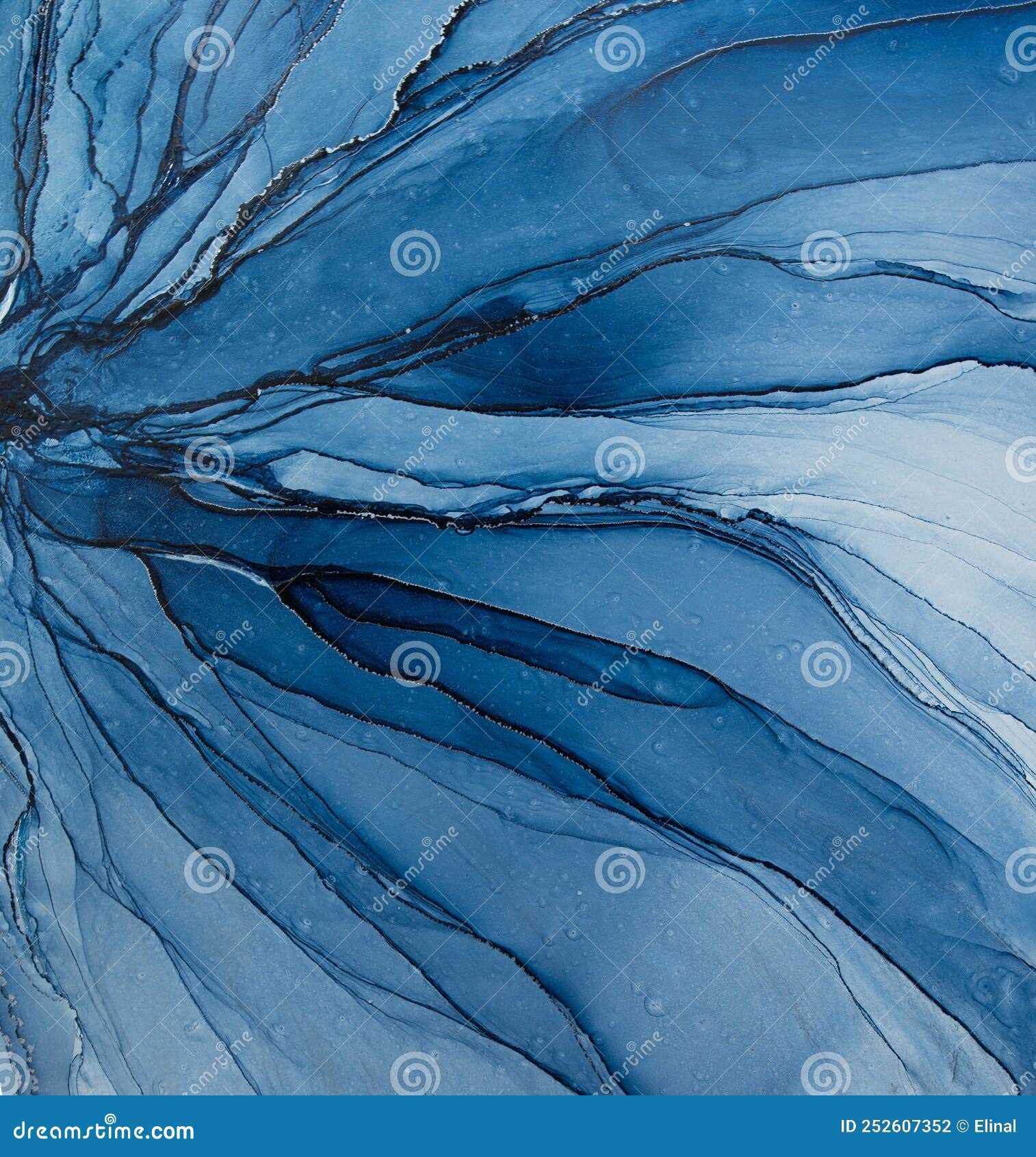 Blue Abstract Art Background. Paint, Alcohol Ink Art. Artistic Stock ...