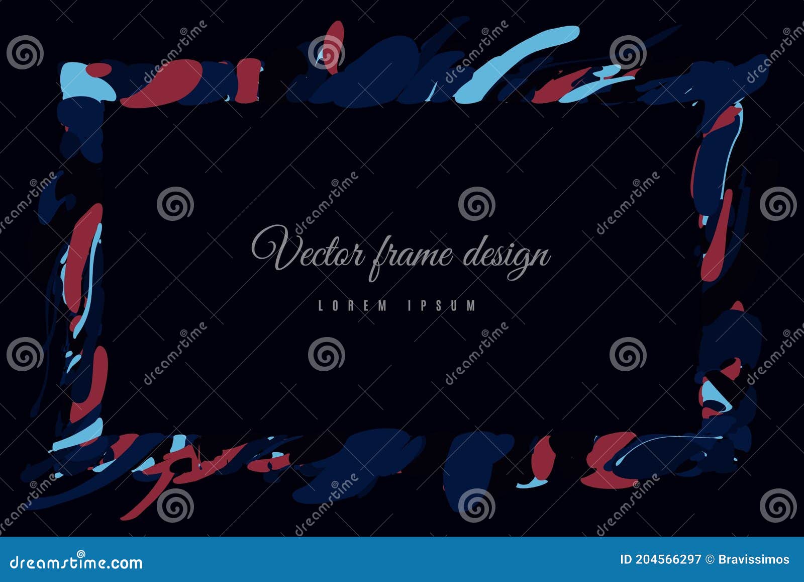 Blue Abstract Art Wave Background Frame. Design Stock Illustration ...