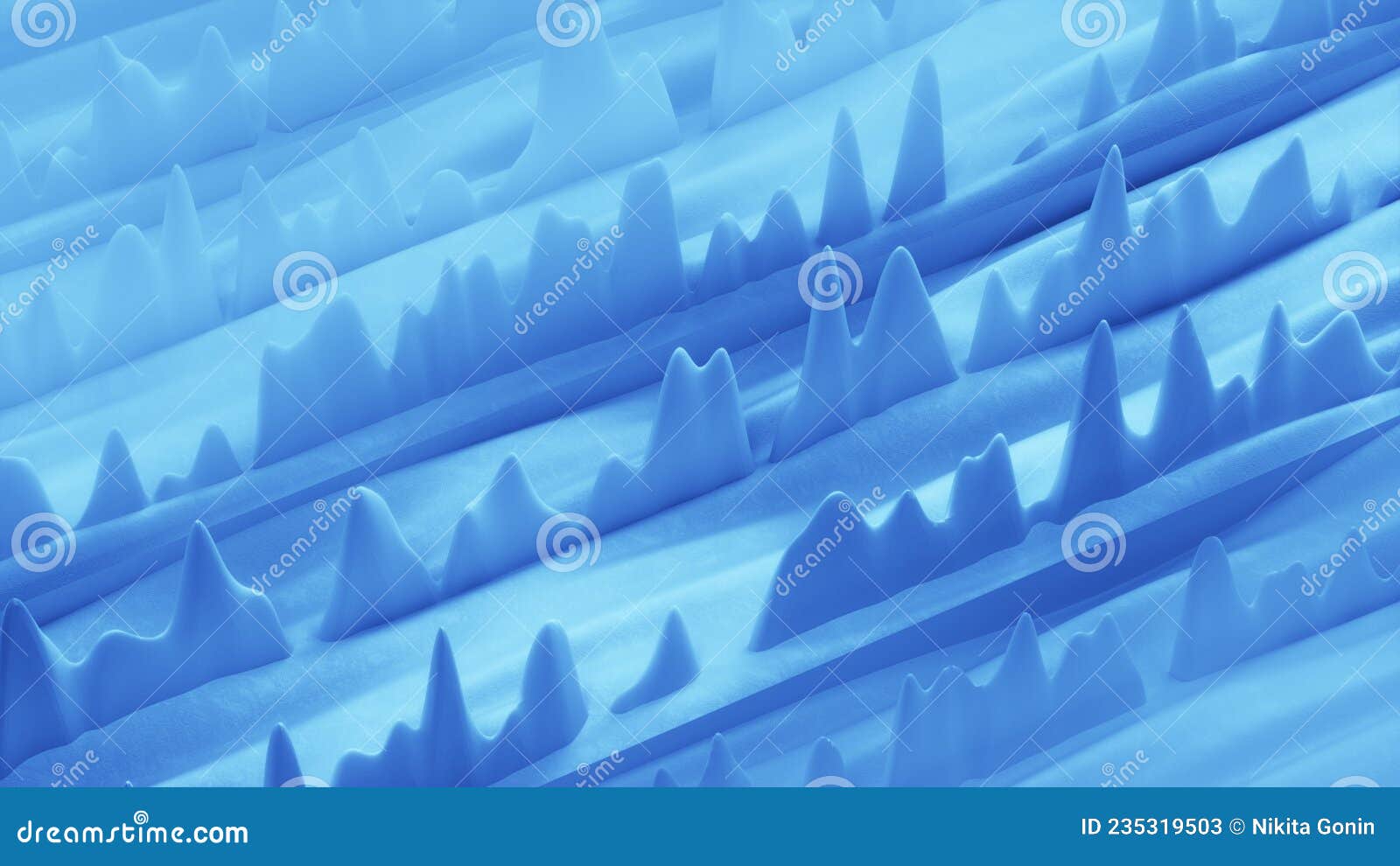 Blue Abstract Audio Sound Wave Background 3D Rendering Illustration ...