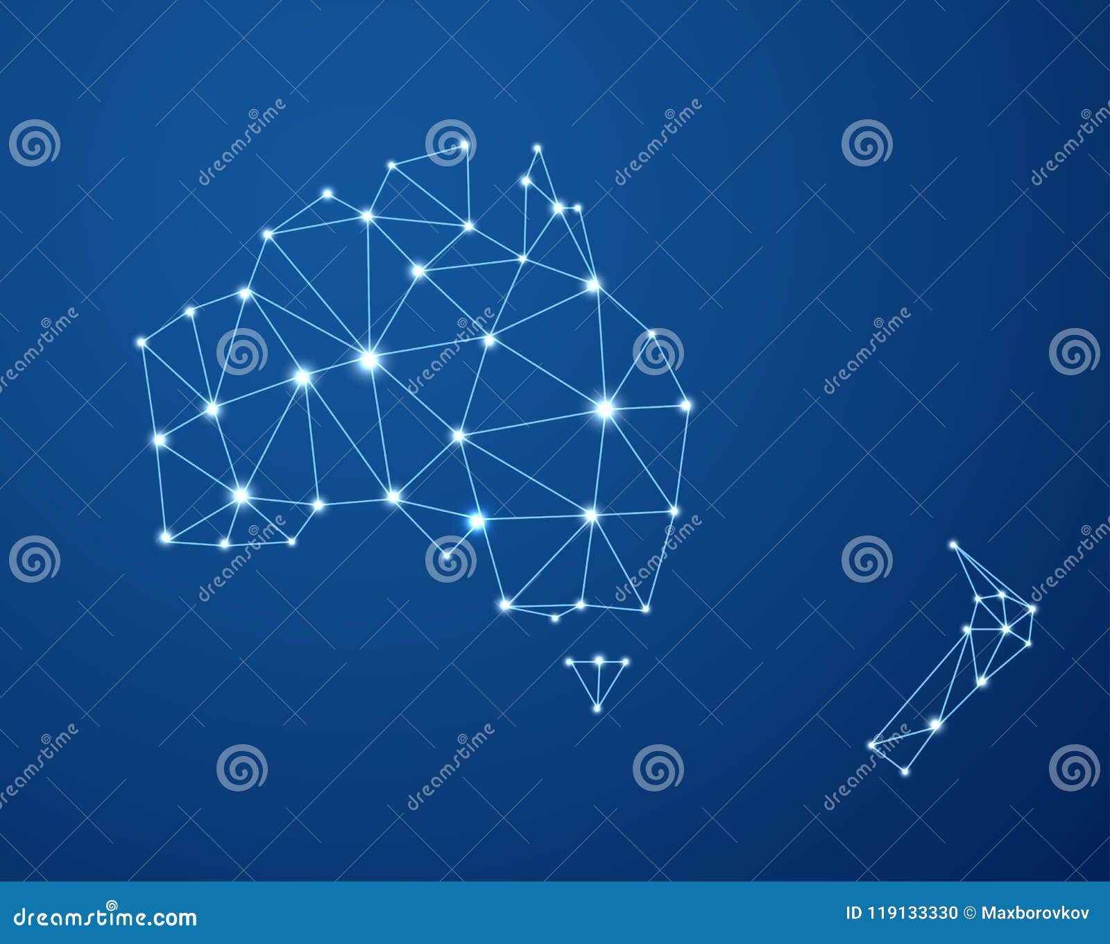 Blue Abstract Australia Communications Map. Stock Vector - Illustration ...