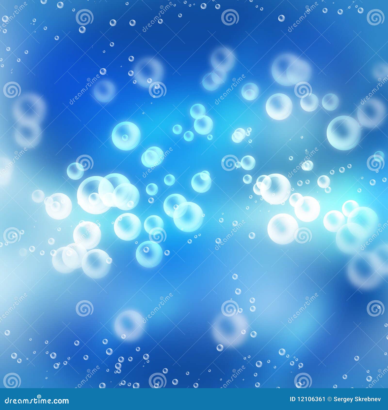 Blue Abstract Background with Bubbles Stock Illustration - Illustration ...