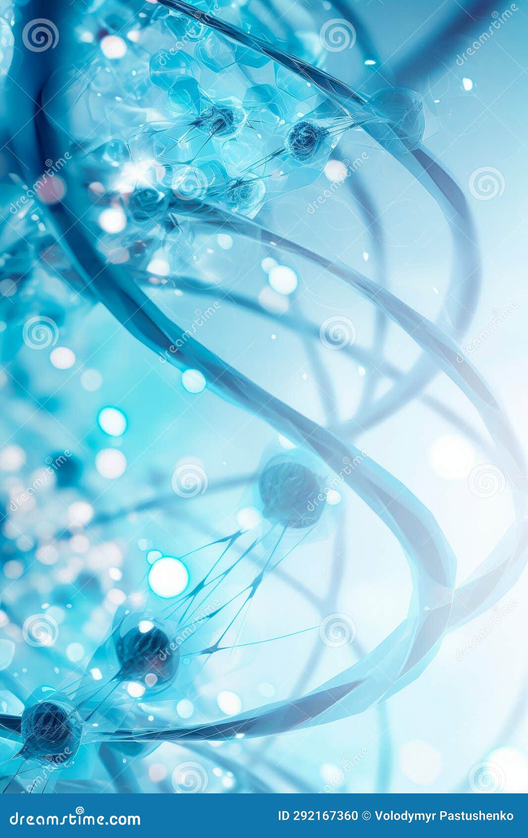 Blue Abstract Background with Bunch of Bubbles and Spiral. Generative ...