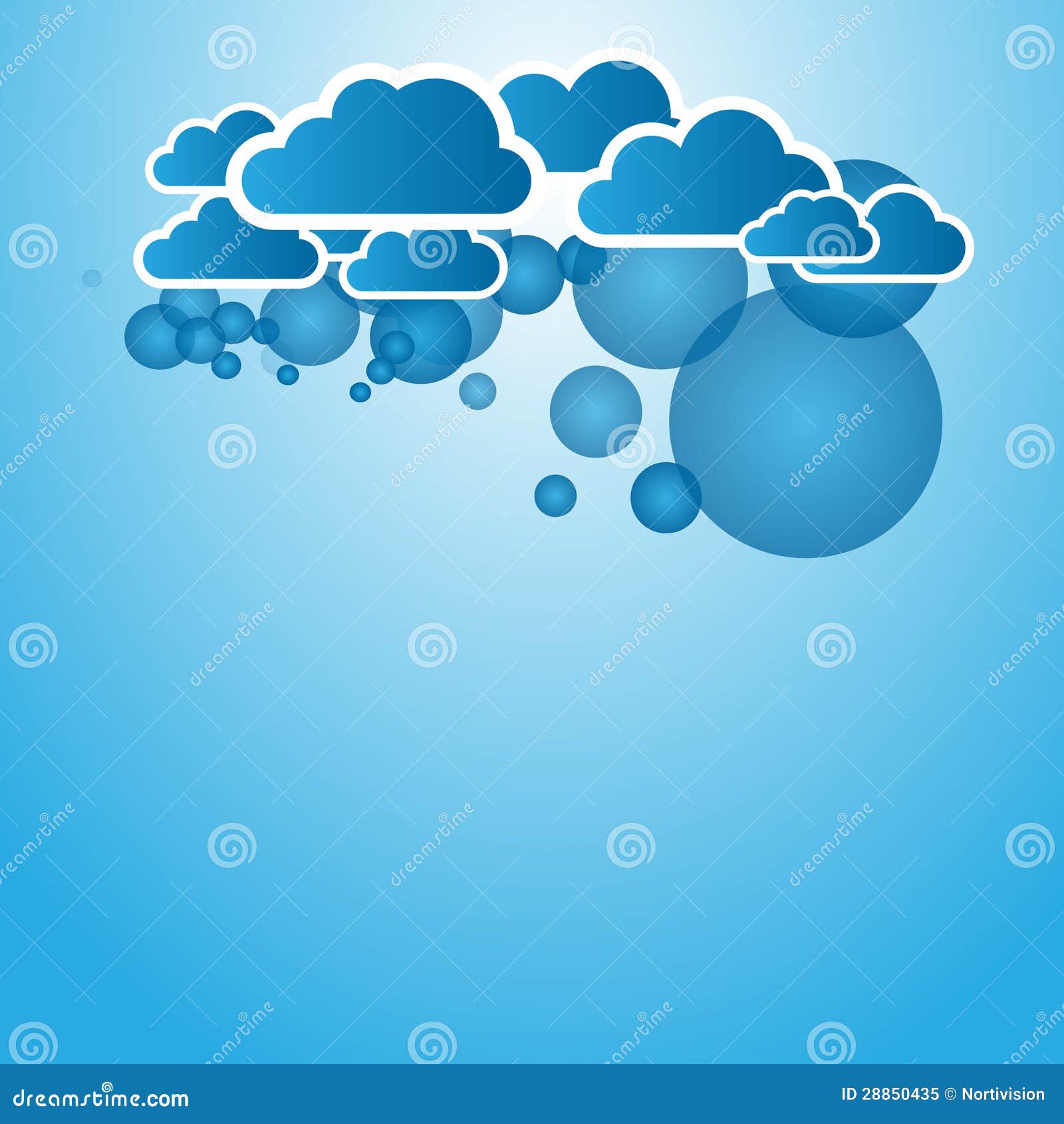 Blue Abstract Background with Clouds Stock Illustration - Illustration ...