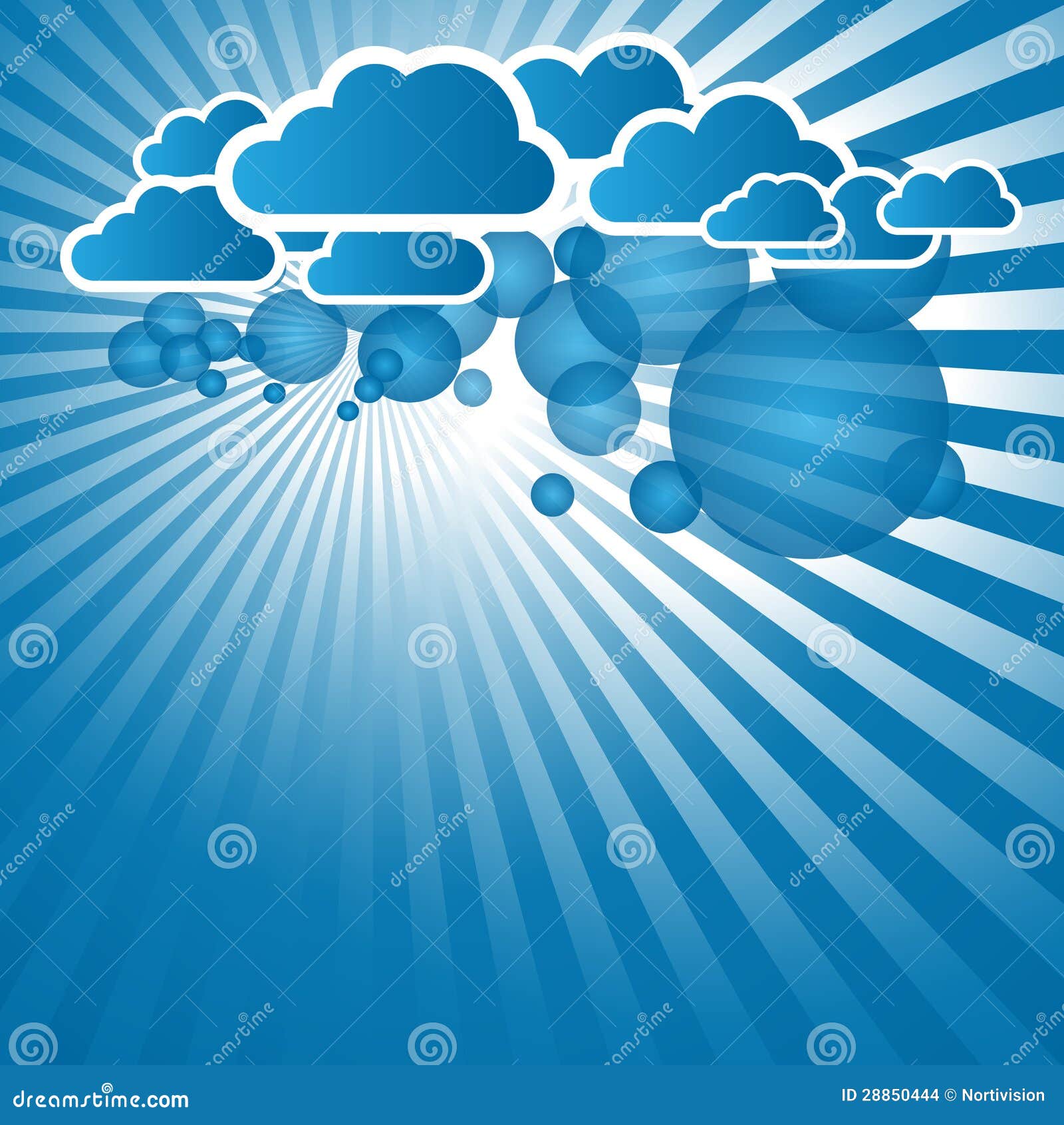 Blue Abstract Background with Clouds Stock Illustration - Illustration ...