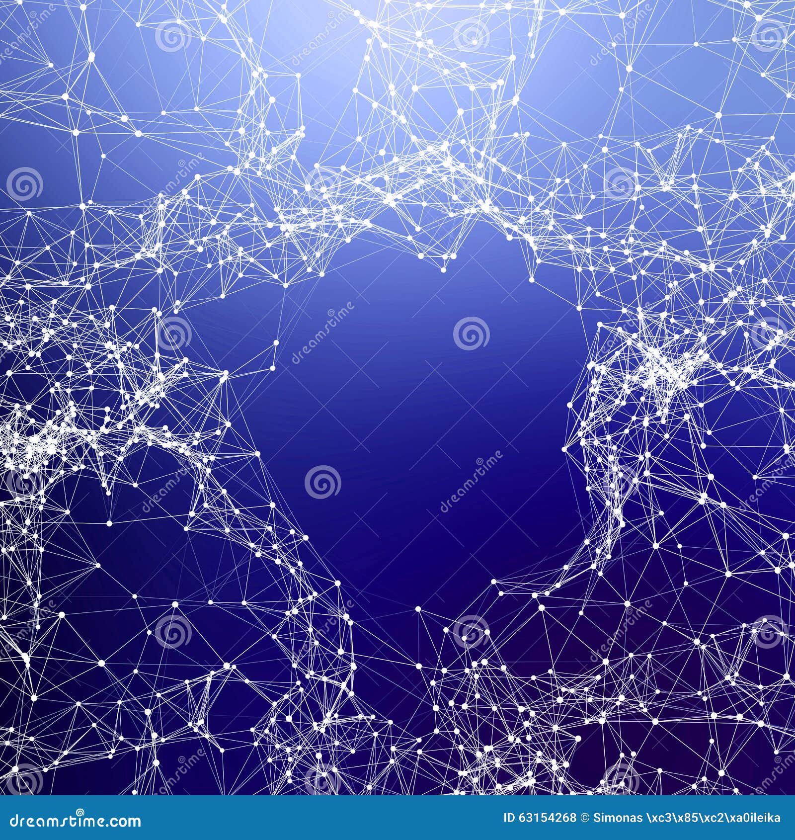 Blue Abstract Background. Connecting Dots Stock Illustration ...