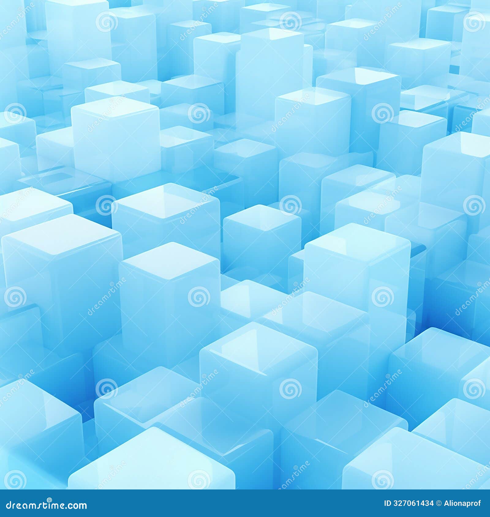 Blue Abstract Background with Cubes and Blue Sky Stock Illustration ...