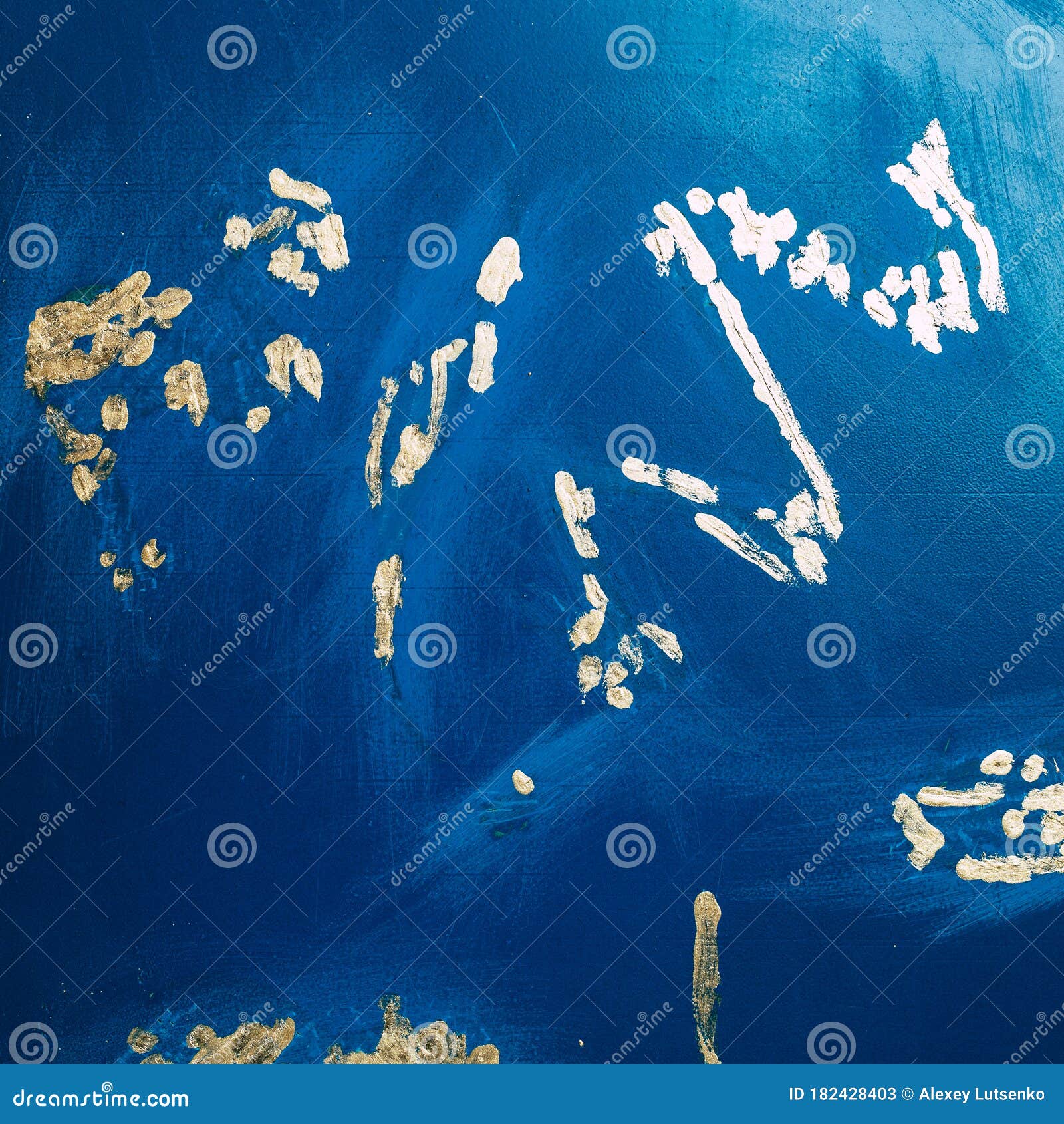 Blue Abstract Background for Design with Yellow Dots. Painted Scratch ...
