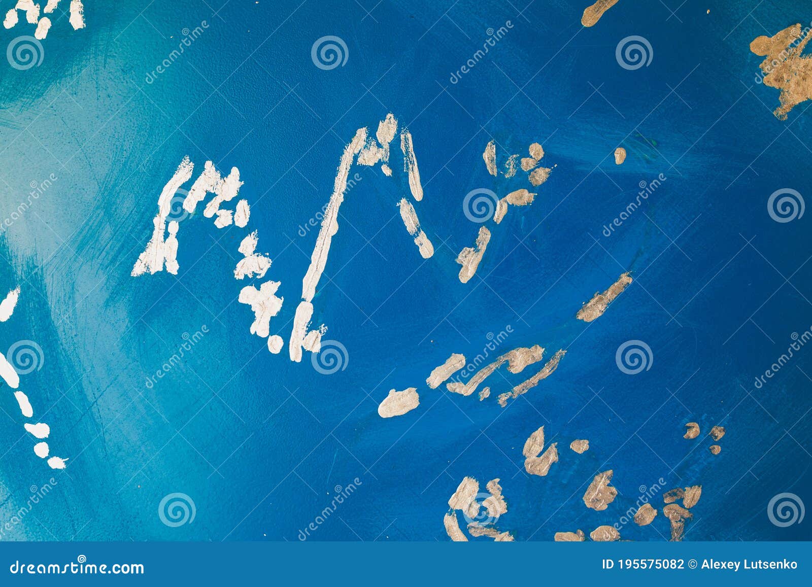 Blue Abstract Background for Design with Yellow Dots. Painted Scratch ...