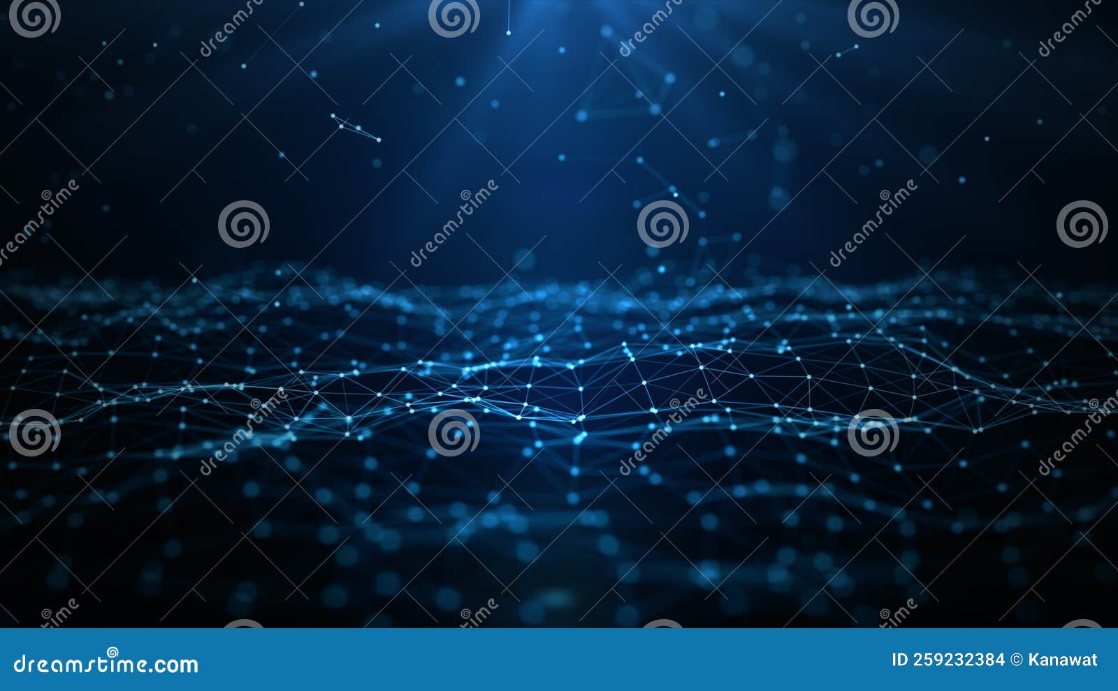 Blue Abstract Background Digital Line and Dots Connect, Technology ...