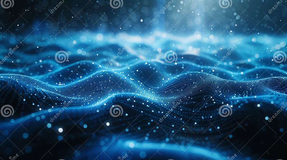 Blue Abstract Background Featuring Network Grid and Connected Particles ...