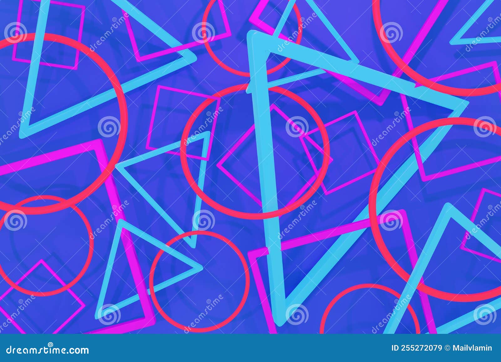 Blue Abstract Background of Geometric Shapes of Various Shapes, Circles ...