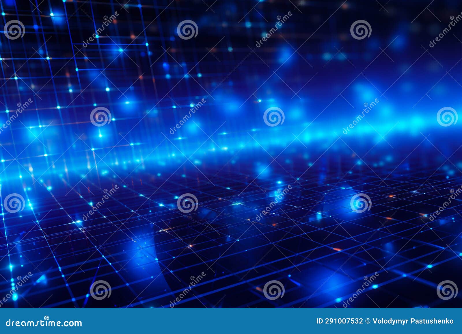 Blue Abstract Background with Grid of Lights and Squares. Generative AI ...