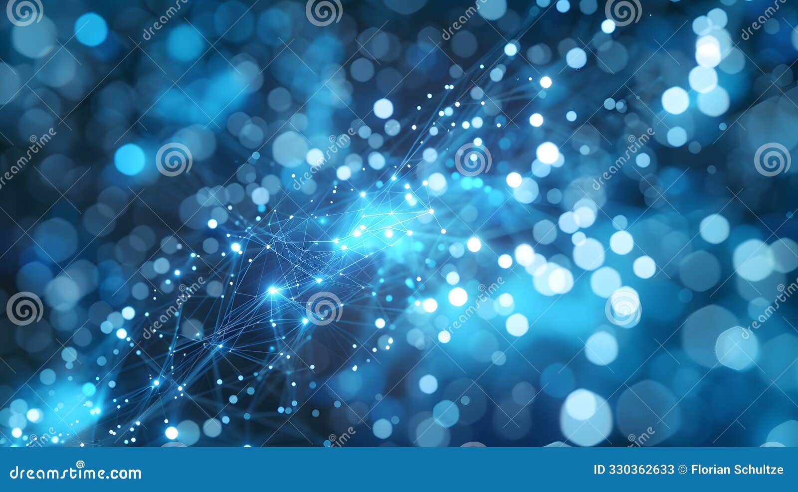 Blue Abstract Background with a Network Grid and Particles Stock ...