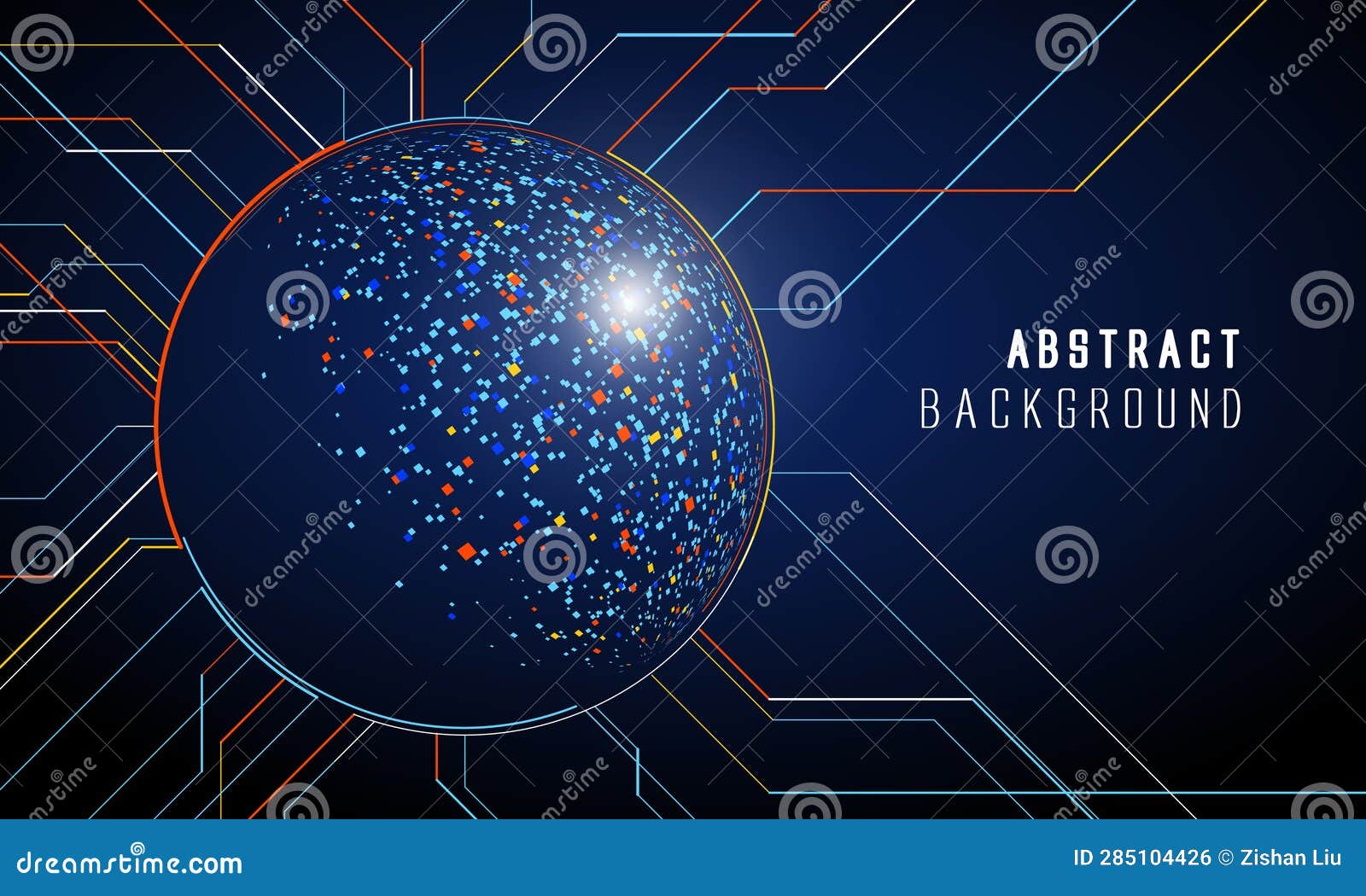 Blue Abstract Background with a Sense of Technology Stock Vector ...