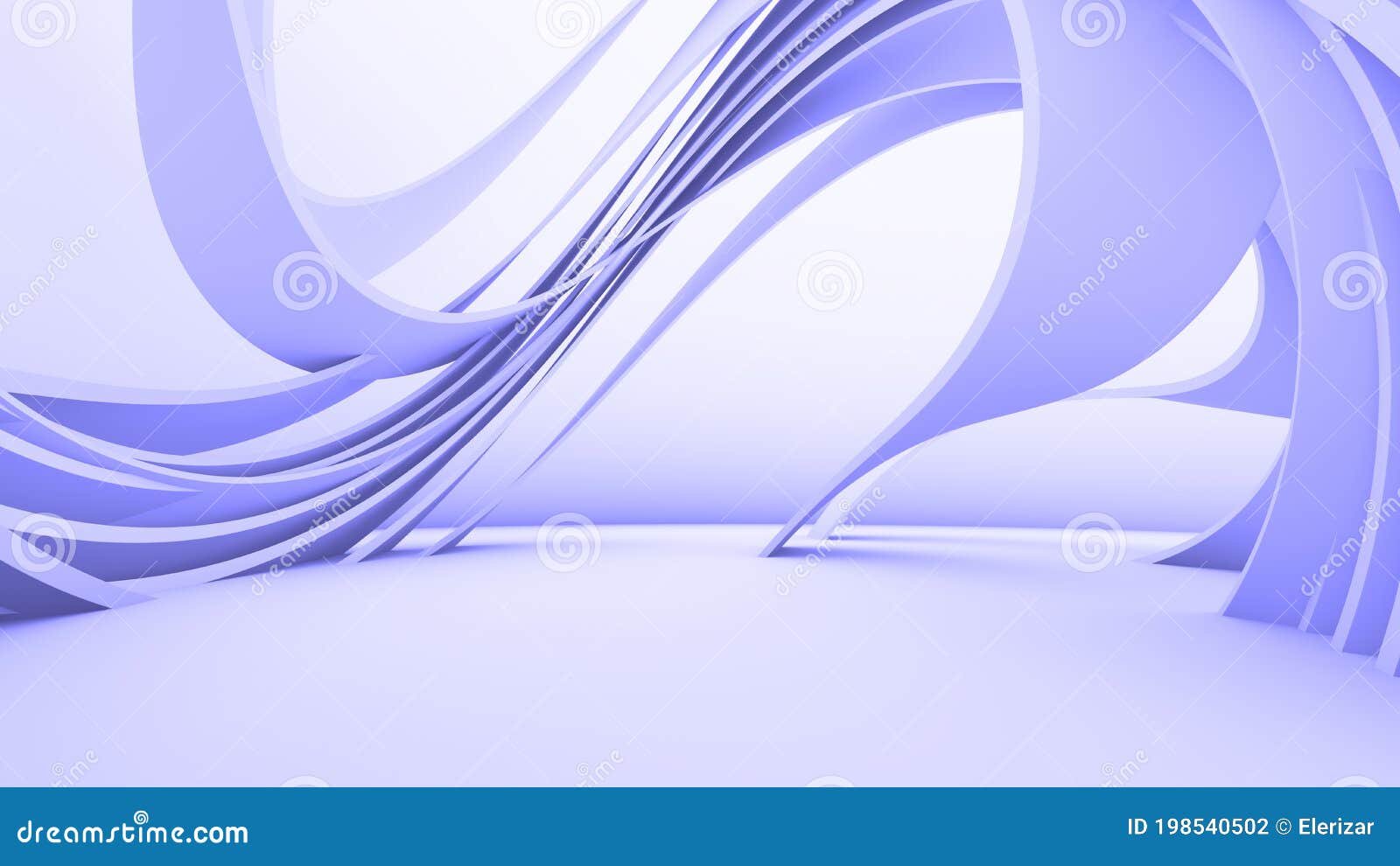 Blue Abstract Background. Smooth Blue Lines with Shadow. 3d Rendering ...