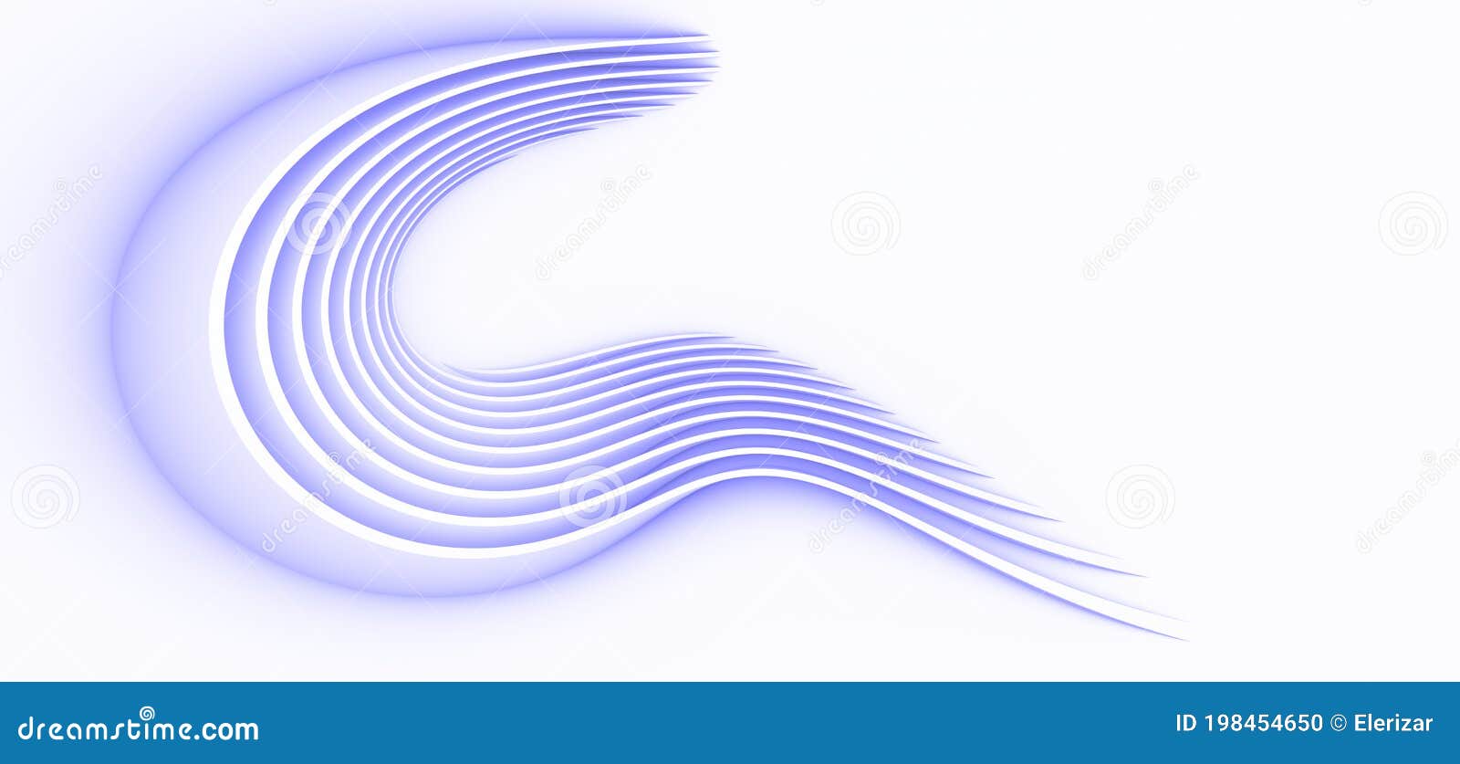 Blue Abstract Background. Smooth Blue Lines with Shadow. 3d Rendering ...