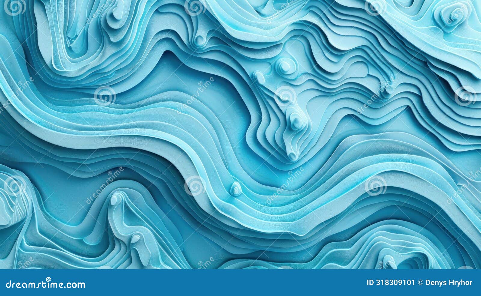 Blue Abstract Background with Smooth Wavy Lines Creating a Dynamic ...