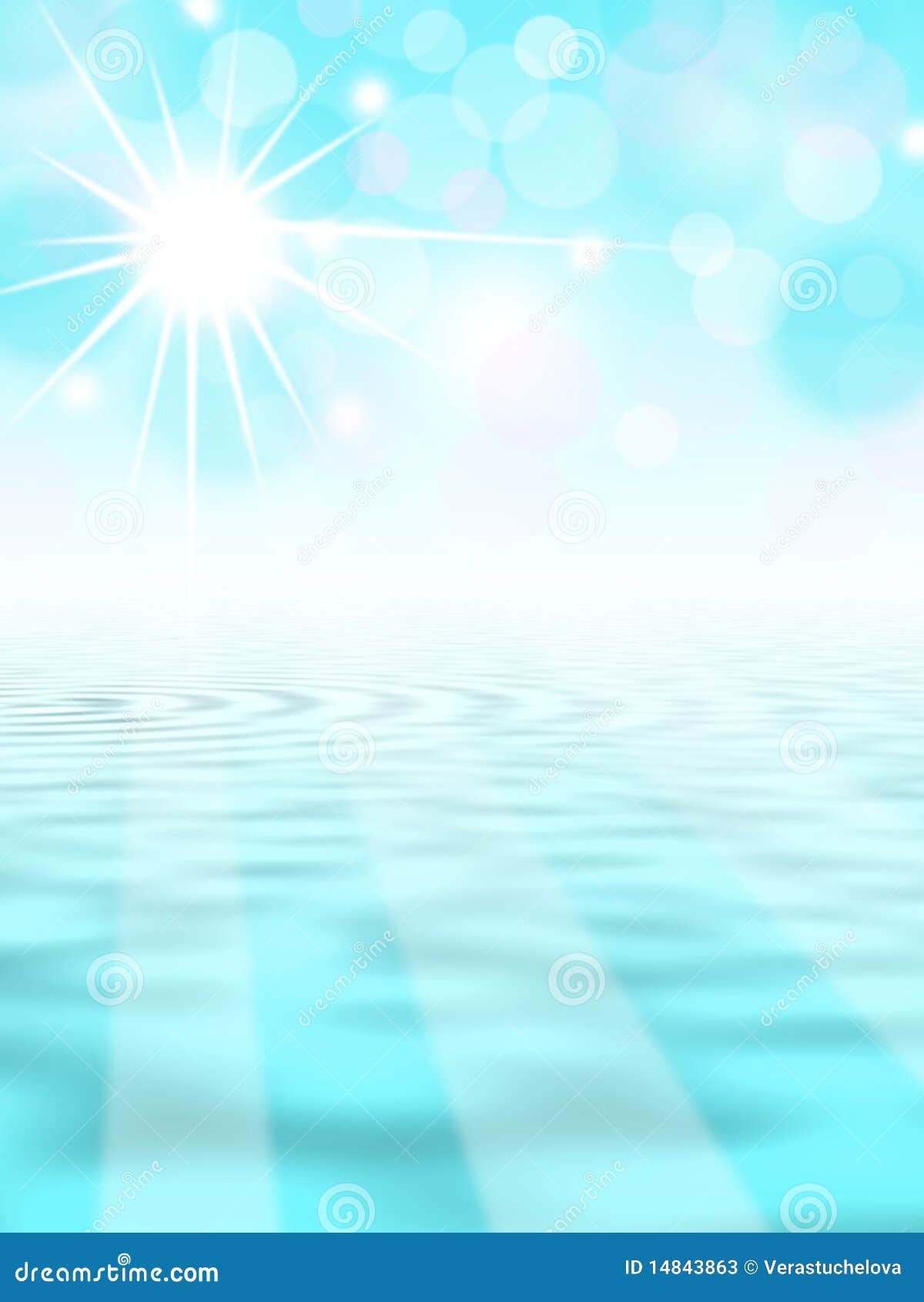 Blue Abstract Background with Sun Stock Illustration - Illustration of ...