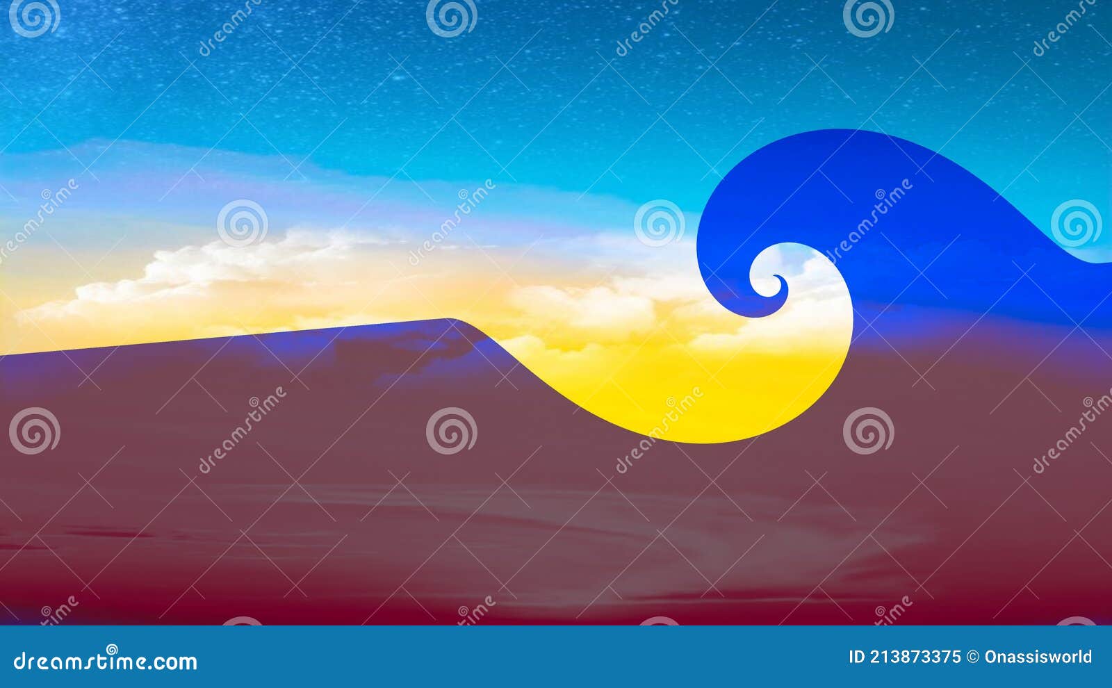 Blue Wave Sunset Abstract White Backgrounds Templates Stock ...