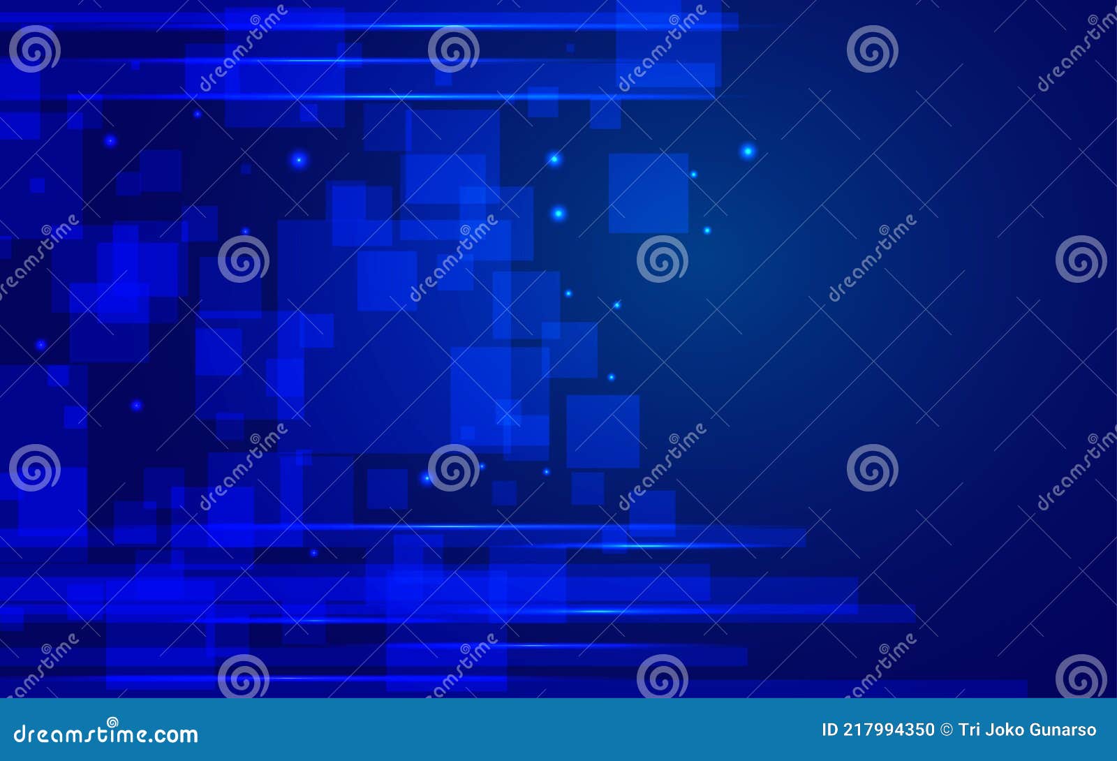 Blue Abstract Background Vector. Technology with Rectangle Light ...