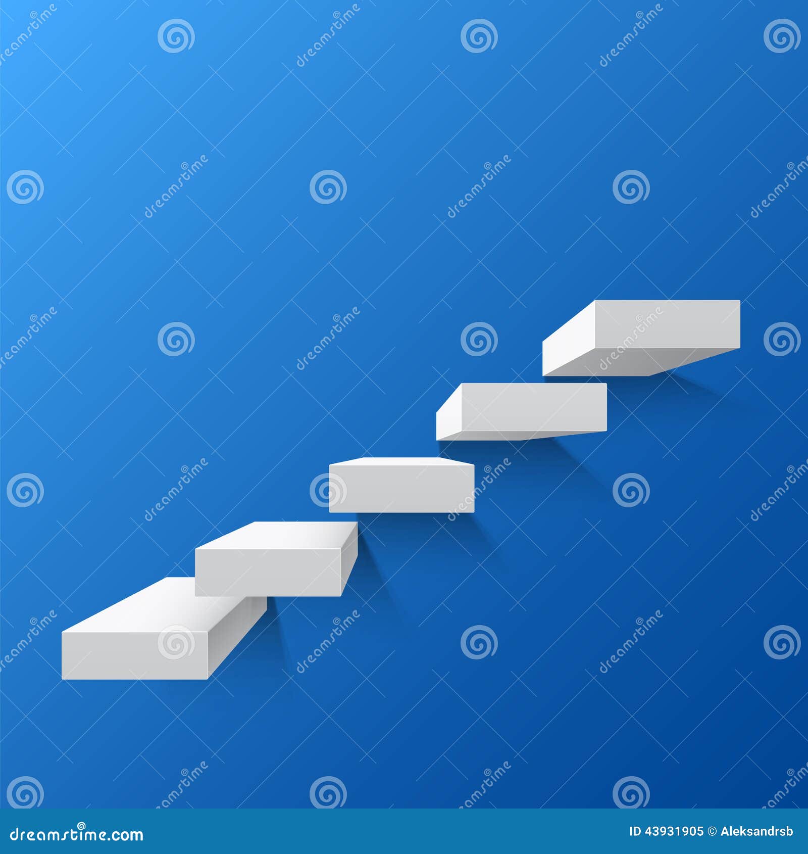 Blue Abstract Background with White Stairs Stock Vector - Illustration ...