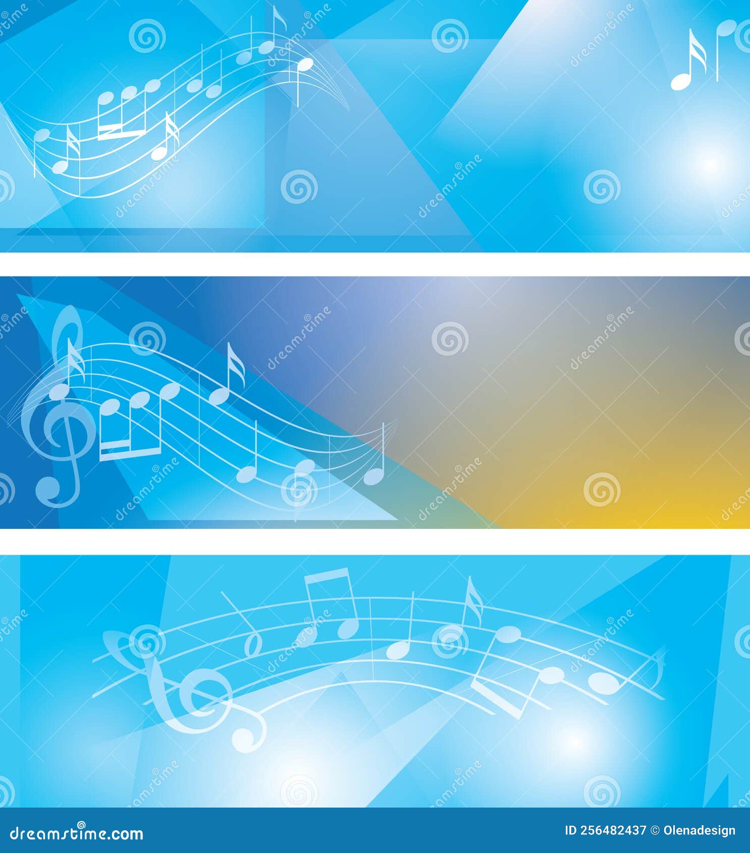 Blue Abstract Backgrounds for Events - Vector Banners with Music Notes ...