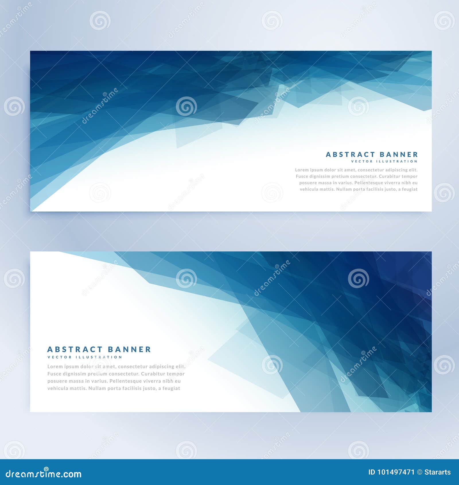 Blue Abstract Banners in Blue Shade Stock Vector - Illustration of ...