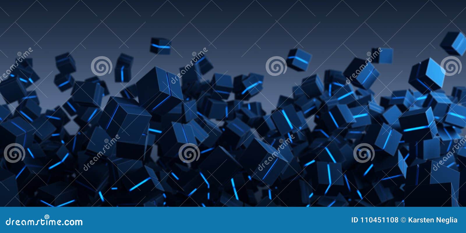 Blue Abstract Box Technology Background Stock Illustration ...