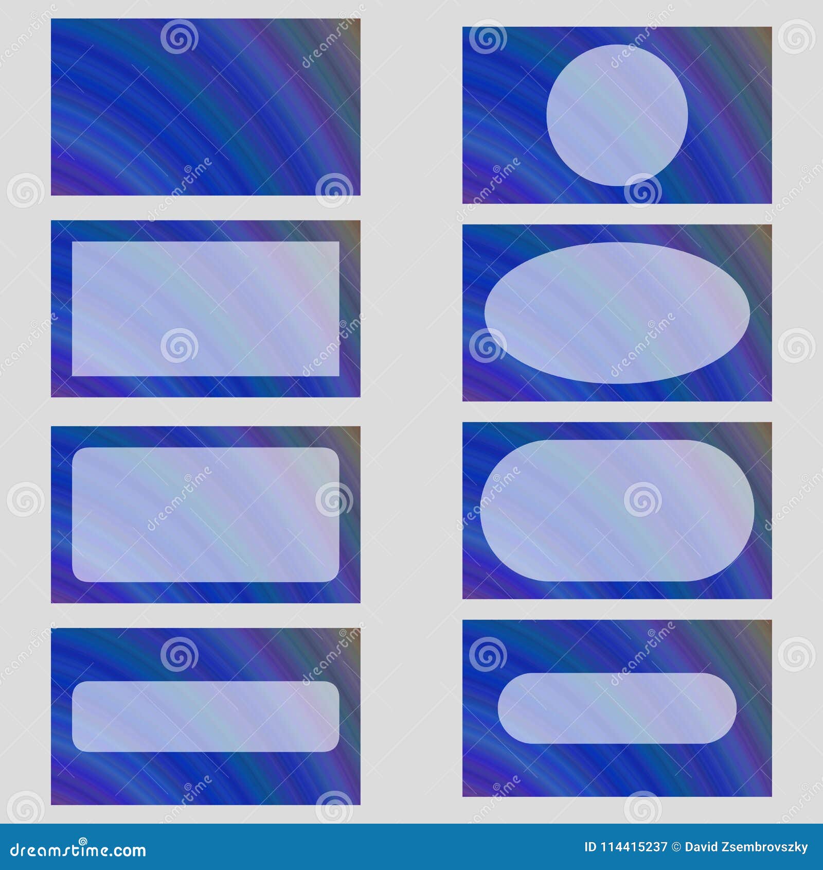 Blue Abstract Business Card Frame Template Set Stock Vector ...