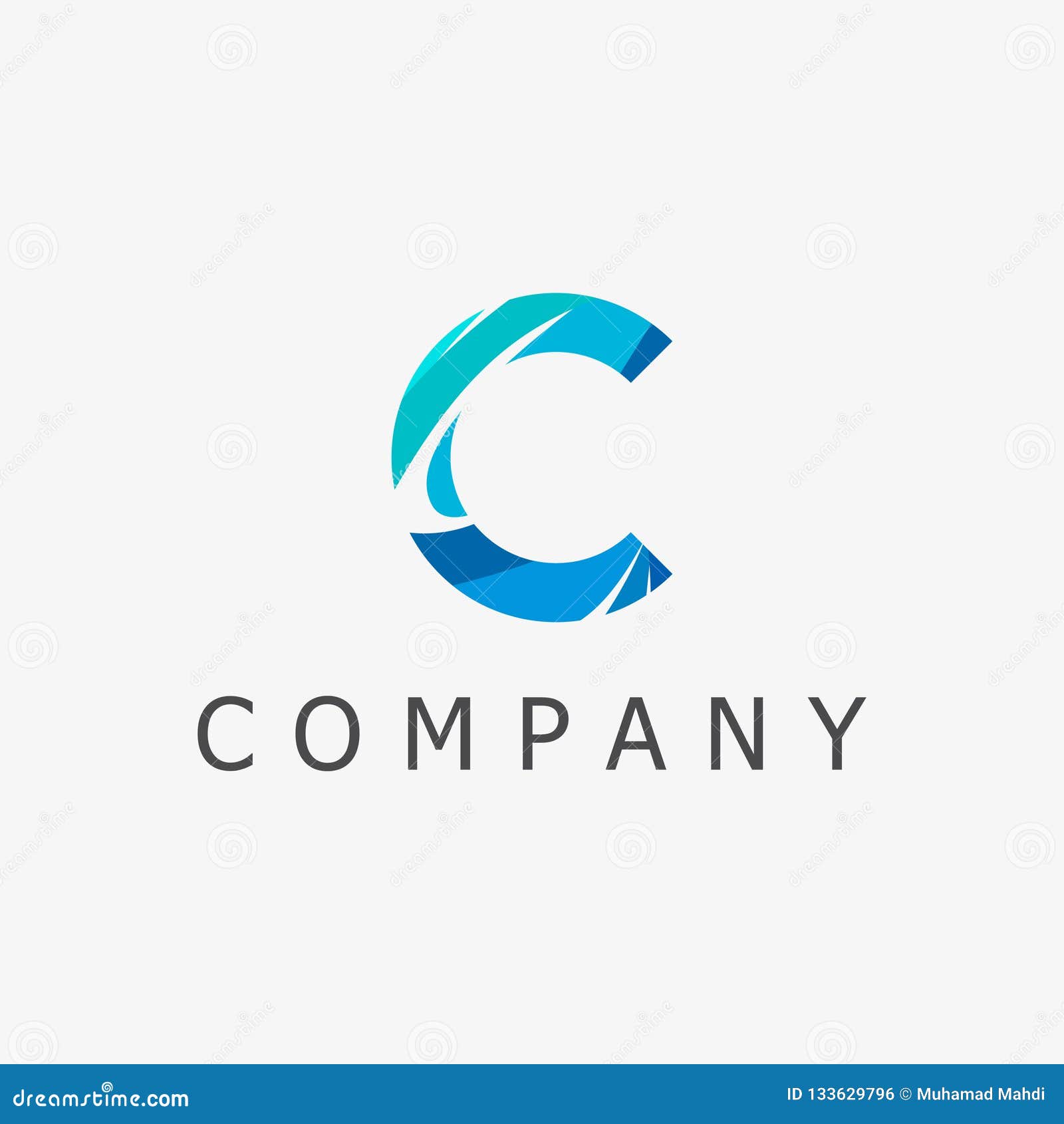 Blue Abstract C Logo Template Stock Illustration - Illustration of ...