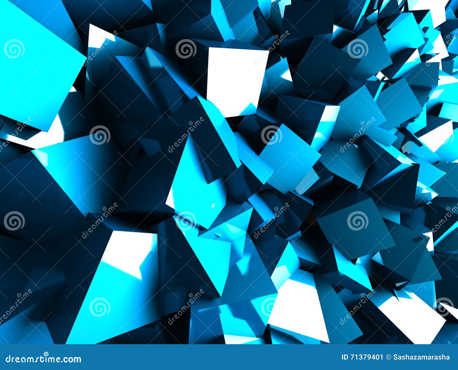 Blue Abstract Chaotic Design Wall Background Stock Image - Image of ...
