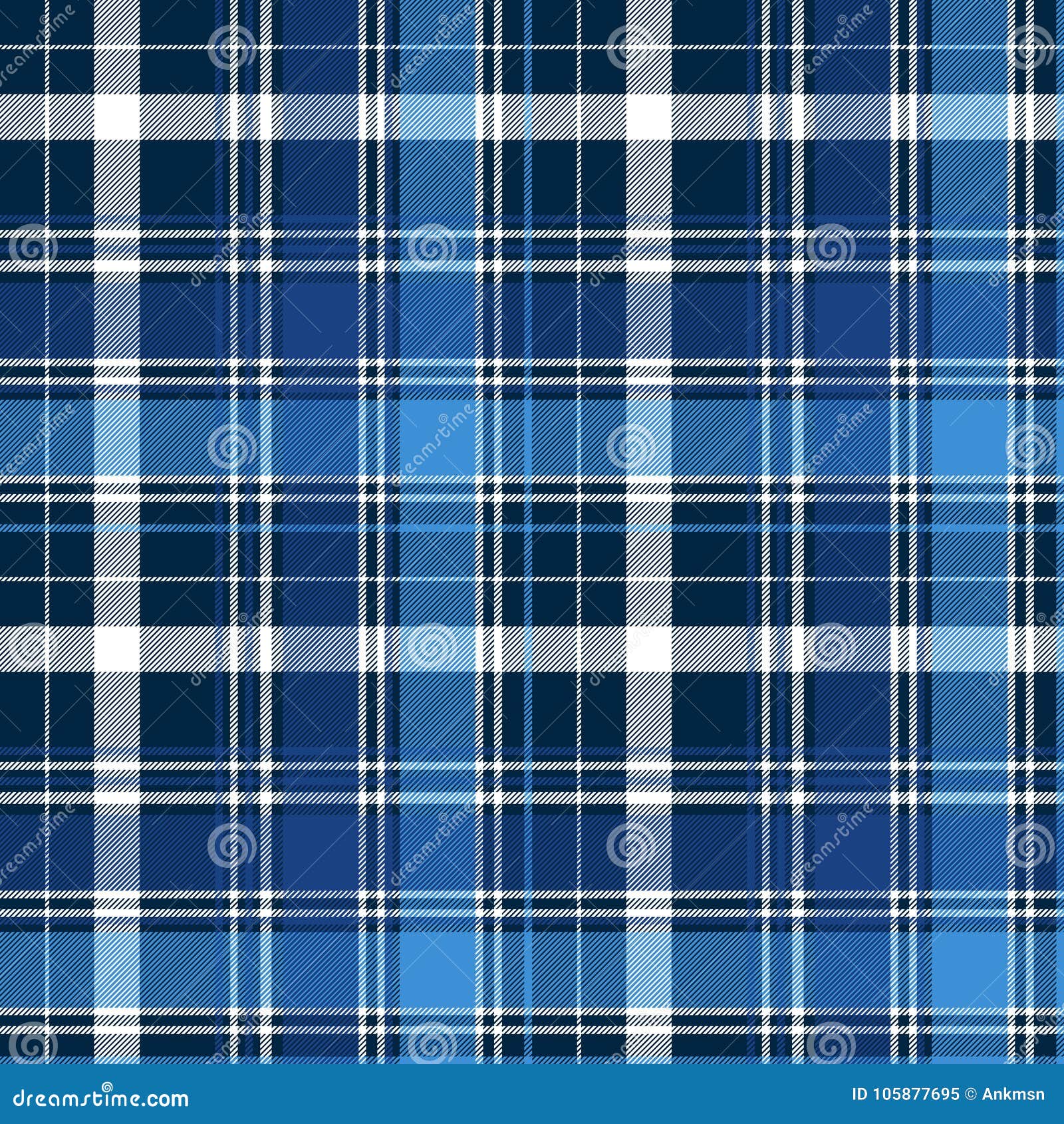 Blue Abstract Check Textile Seamless Pattern Stock Vector ...