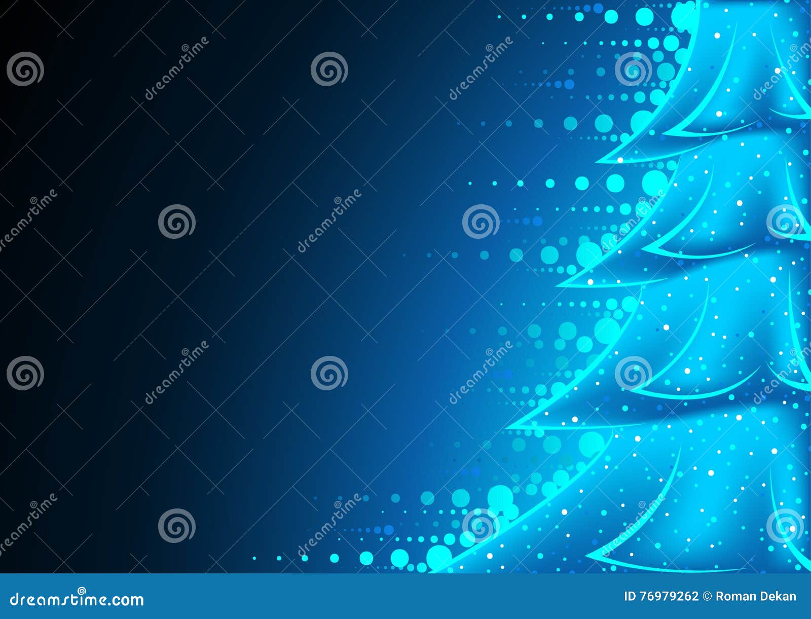 Blue Abstract Christmas Tree Stock Vector - Illustration of glow ...