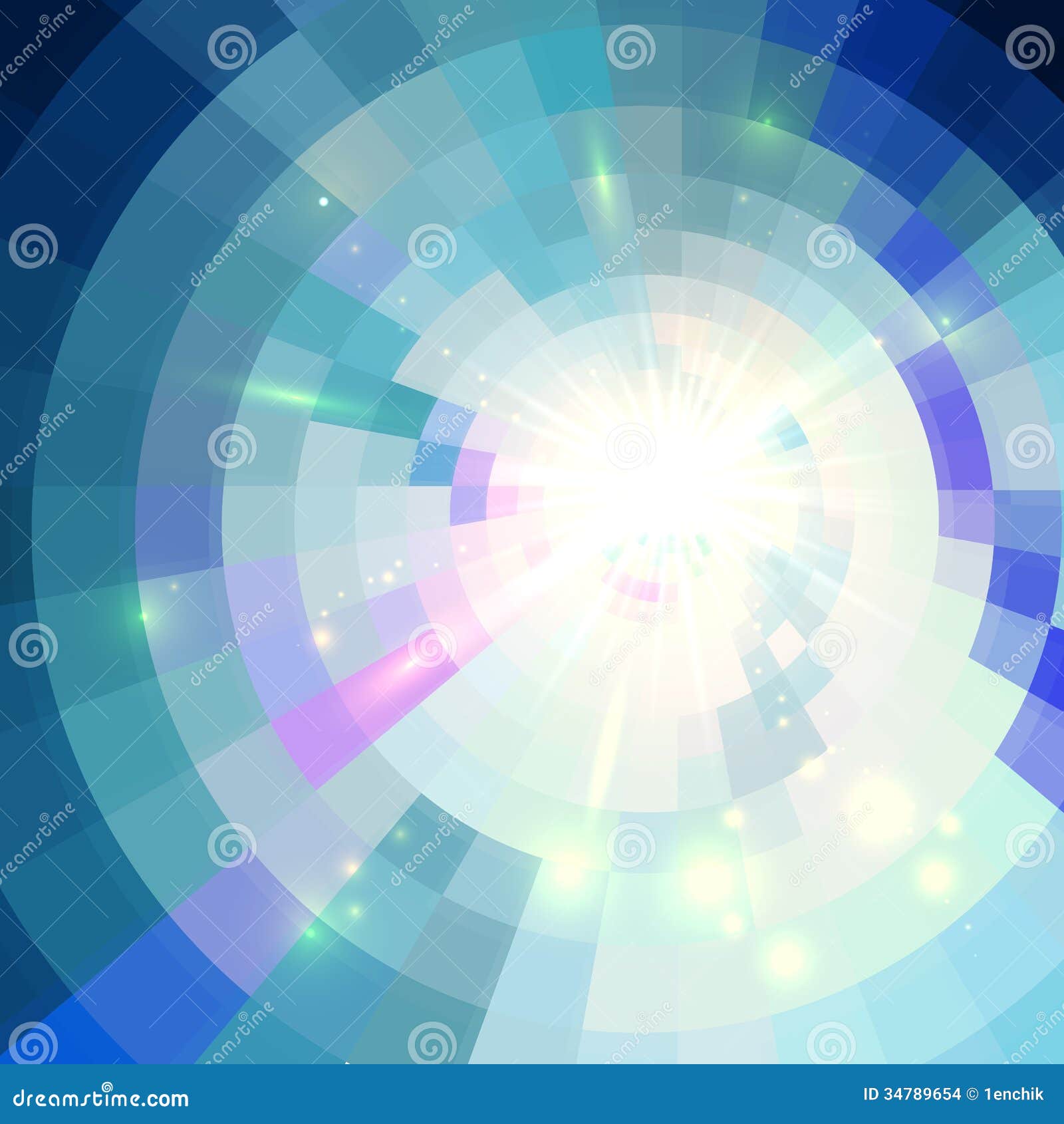 Blue Abstract Circle Tiled Background Stock Illustration - Illustration ...