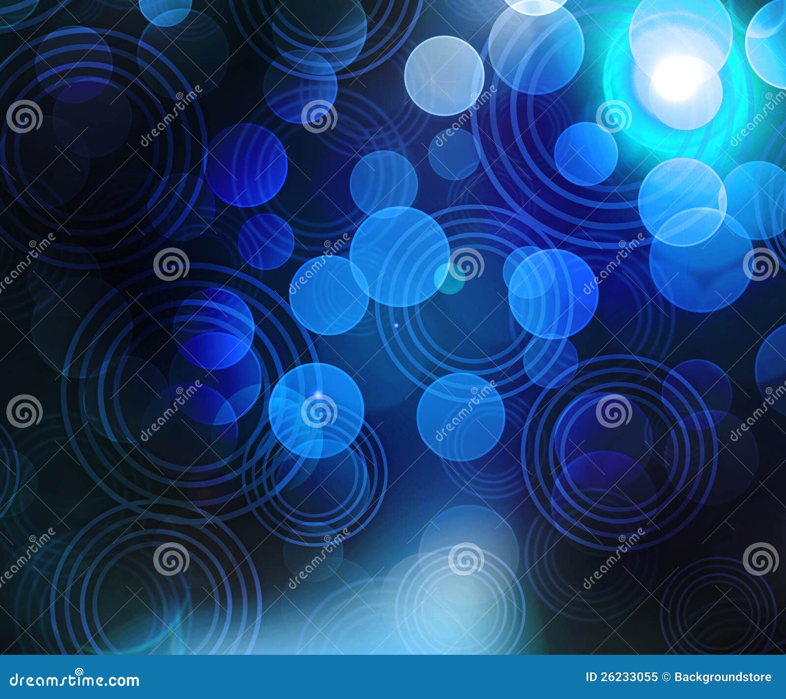 Blue Abstract Circles Background Stock Illustration - Illustration of ...