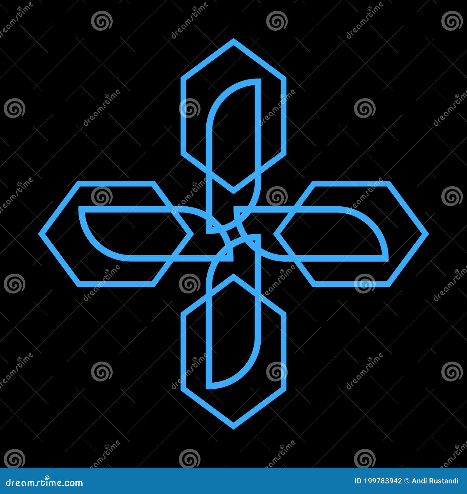 Blue Abstract Line Creative Symbol Stock Vector - Illustration of ...