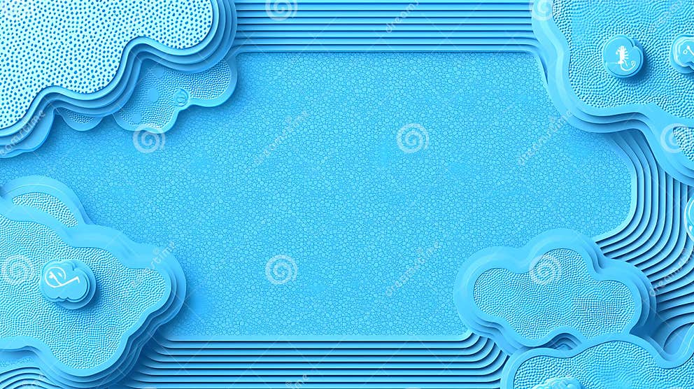 Blue Abstract Cloud Design with Layered Textures Stock Illustration ...
