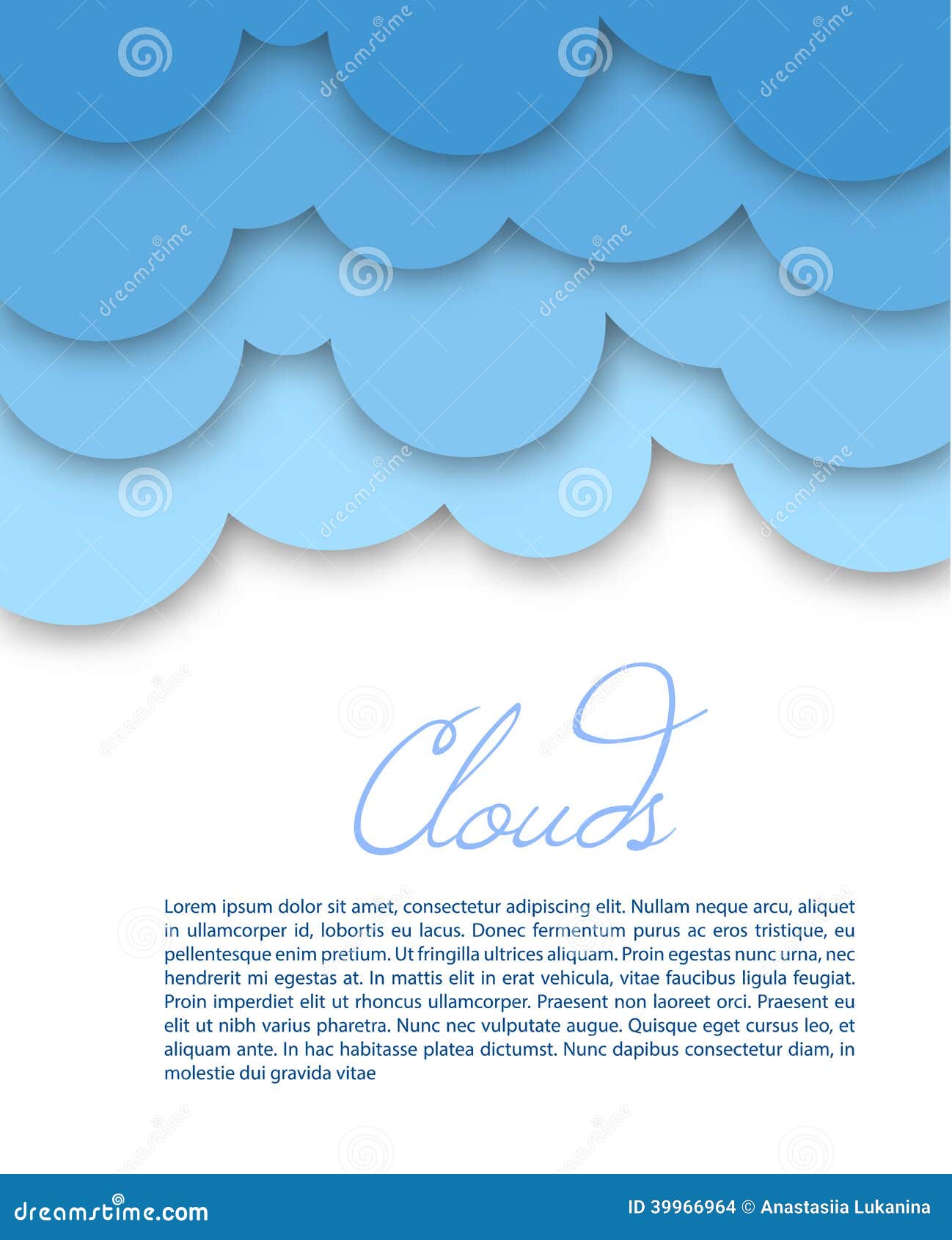 Blue abstract clouds stock vector. Illustration of backgrounds - 39966964